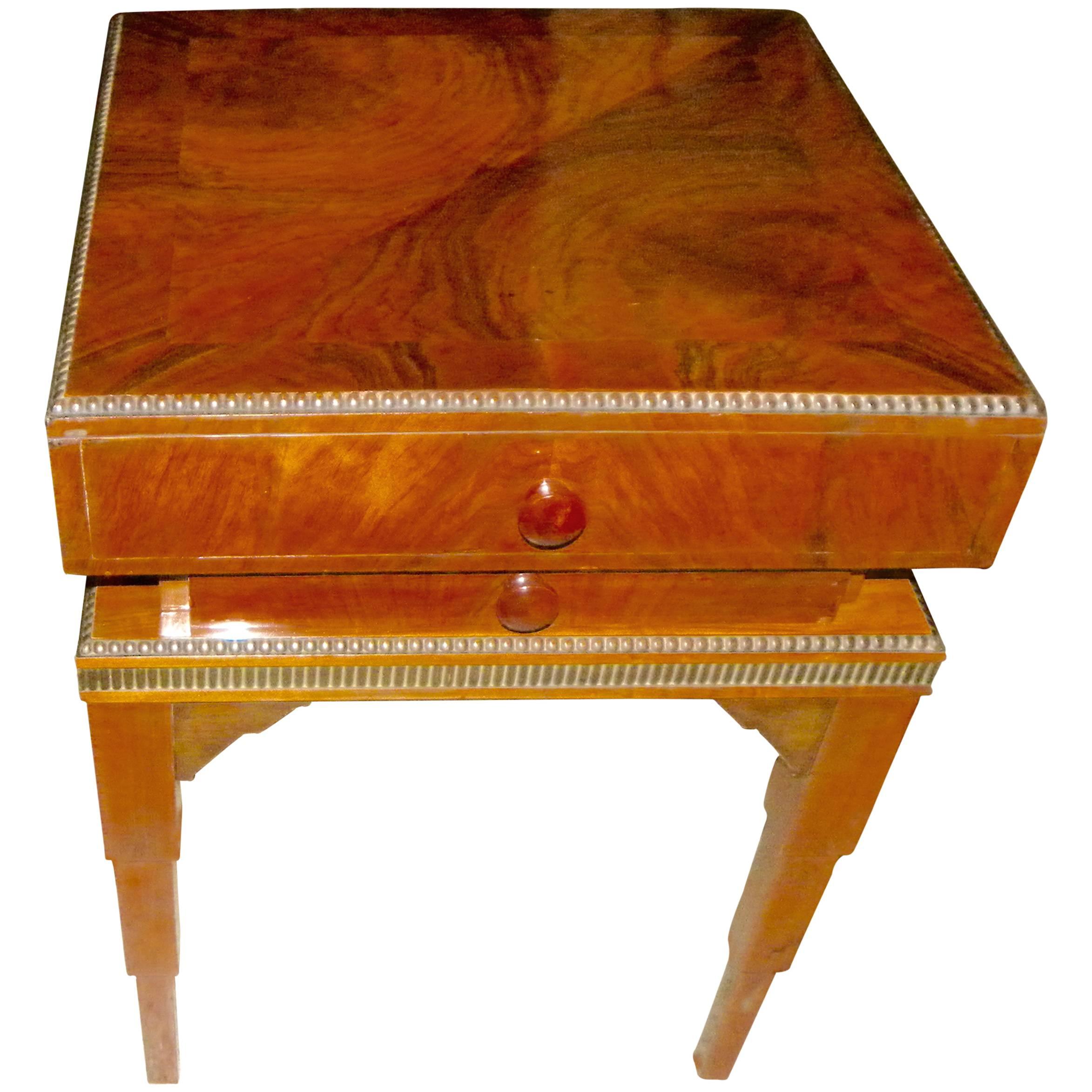 Art Deco Stepped Table with Storage and Drawers For Sale at 1stDibs