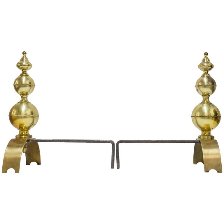 Old Simple and Elegant Andirons at 1stDibs