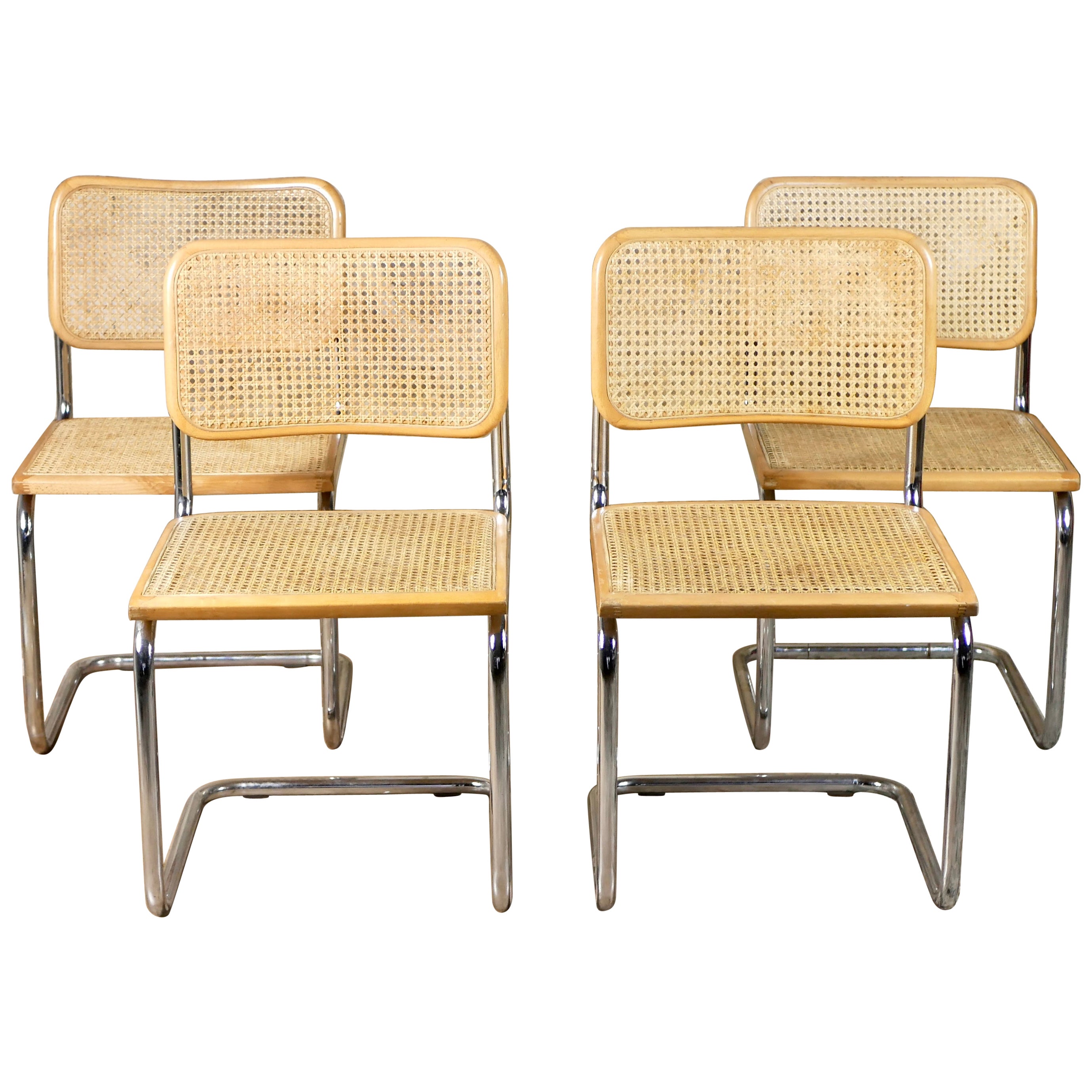 Set of 4 Cesca B32 chairs by Marcel Breuer, italian edition of 1970s at ...