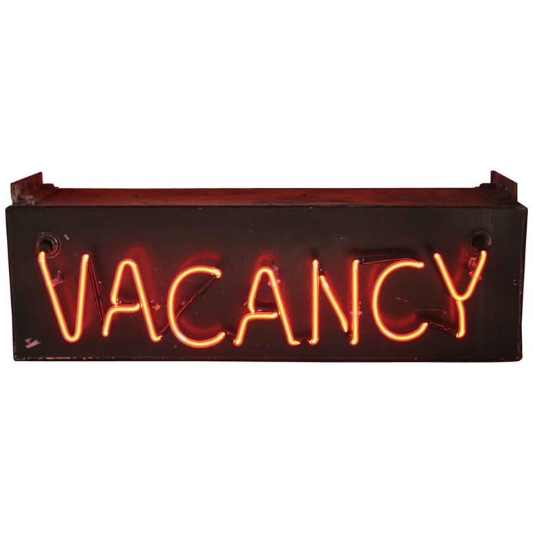 1930s Neon "Vacancy" Sign at 1stDibs