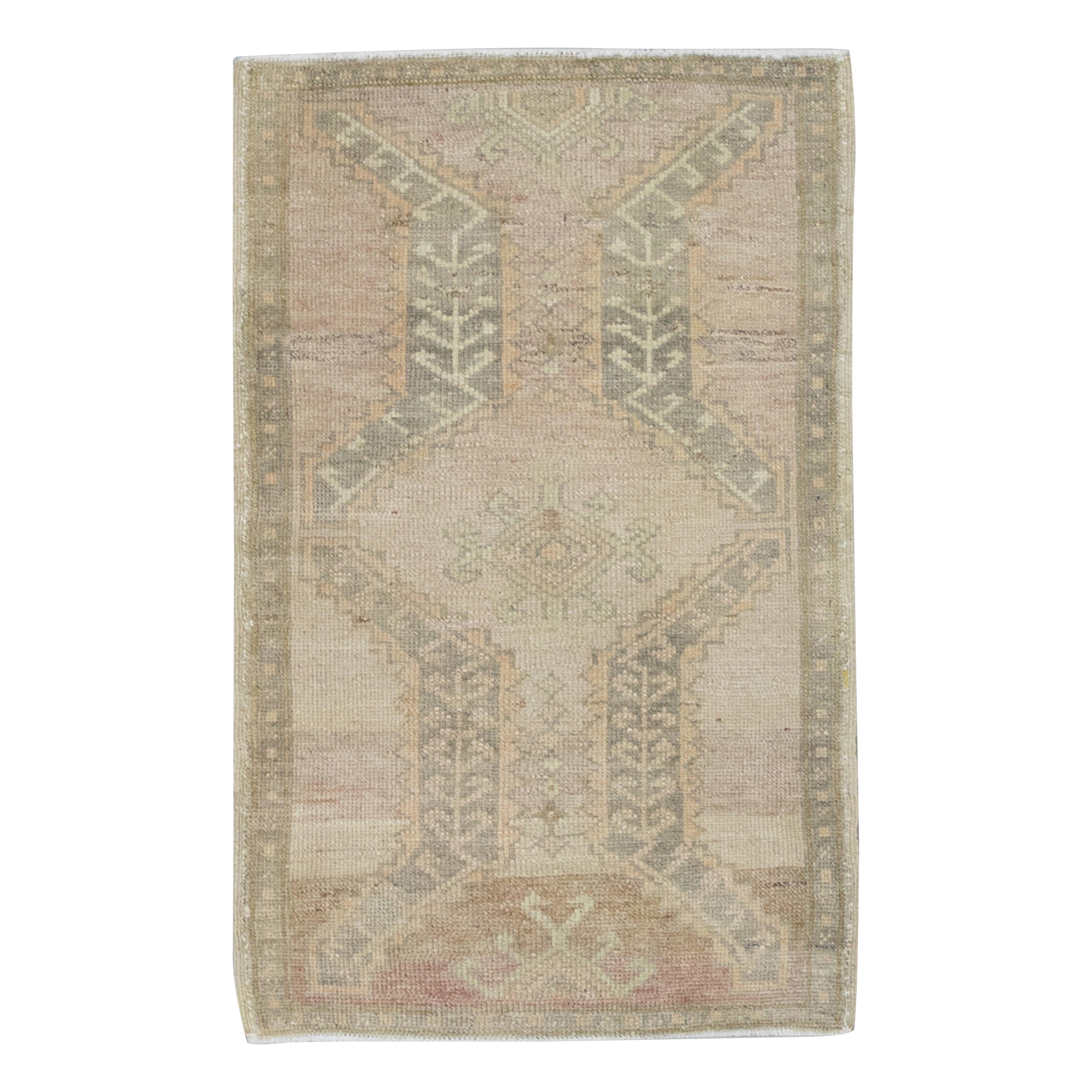 Oriental Hand Knotted Vintage Turkish Mini Rug 1'9" x 3' 3" #129 For ...