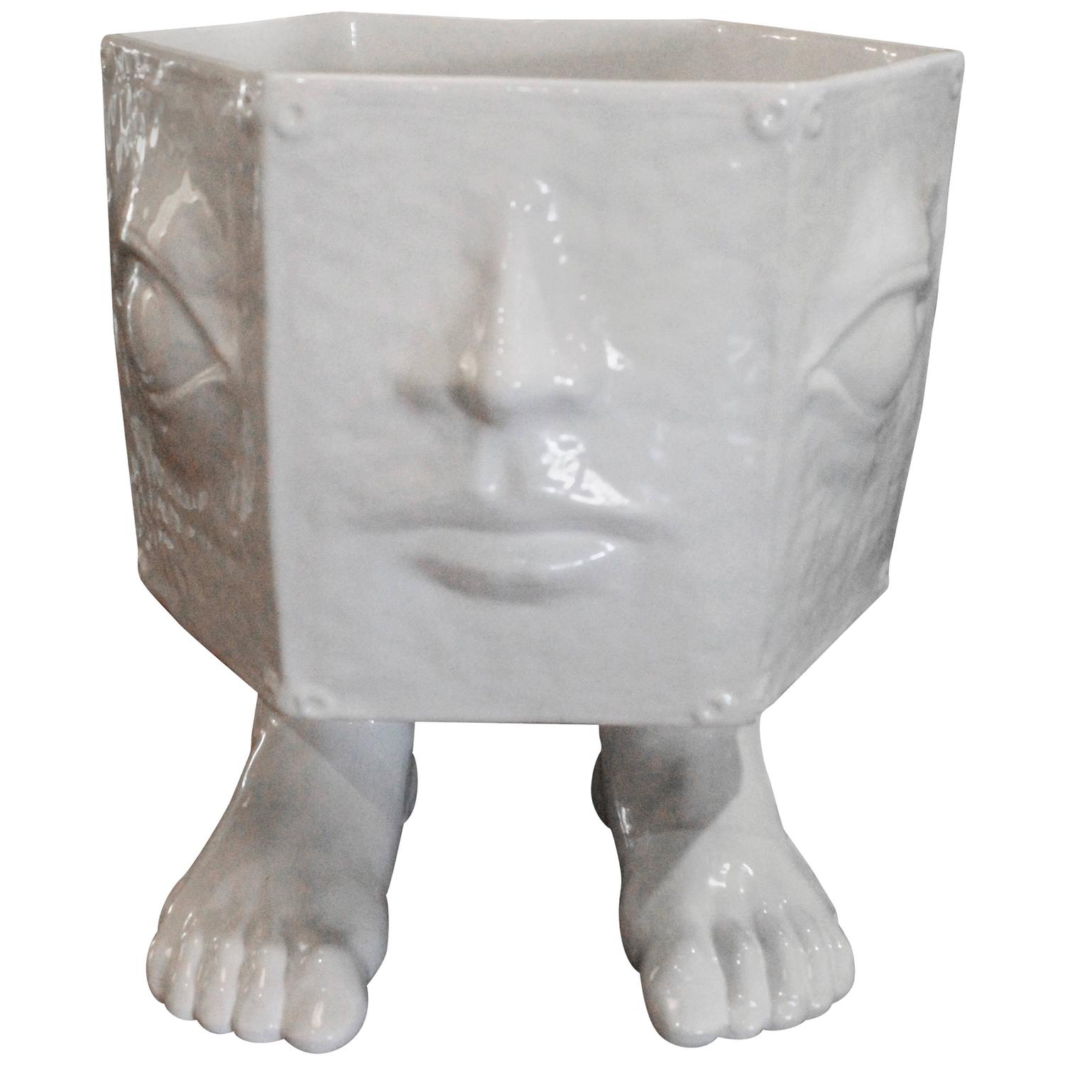 Italian Taste Setter Sigma Face Pottery Head Feet Ceramic Foot Vase ...