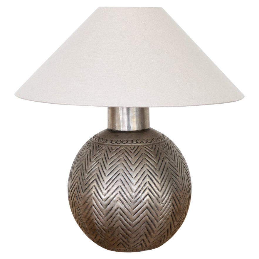 Large French Metal Globe Lamp For Sale at 1stDibs