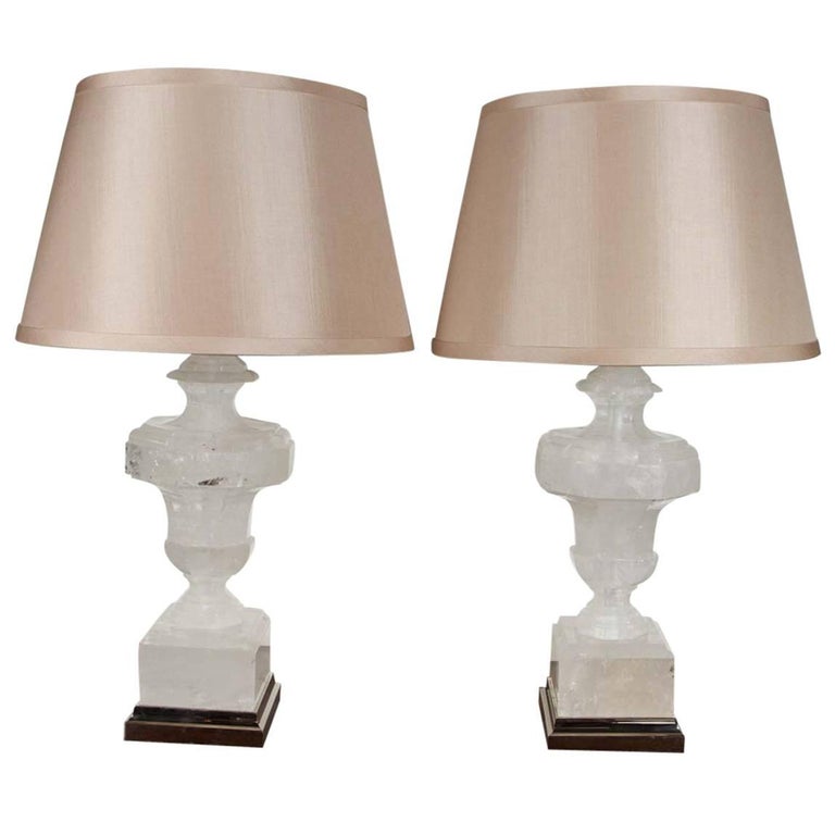 Pair of Solid, Rock Crystal Lamps For Sale at 1stDibs | lucca glass ...