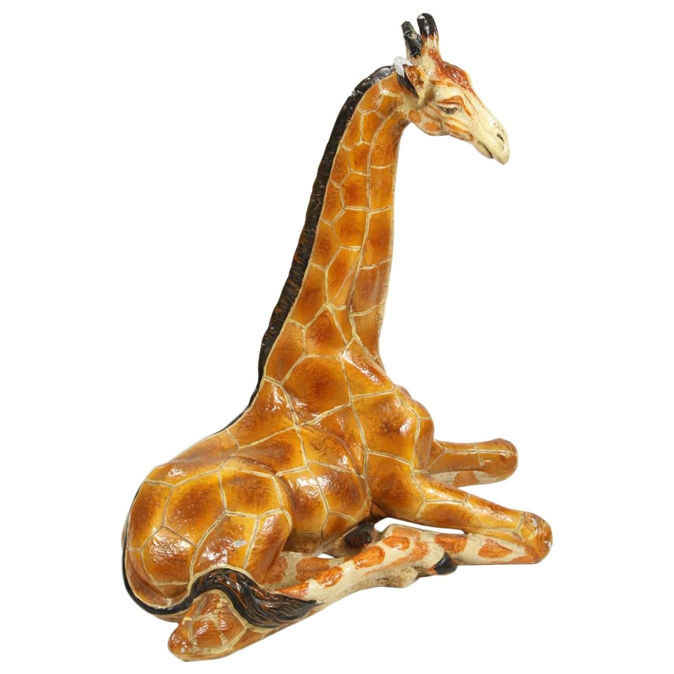 Vintage Italian Ceramic Seated Giraffe at 1stDibs | giraffe in italian ...