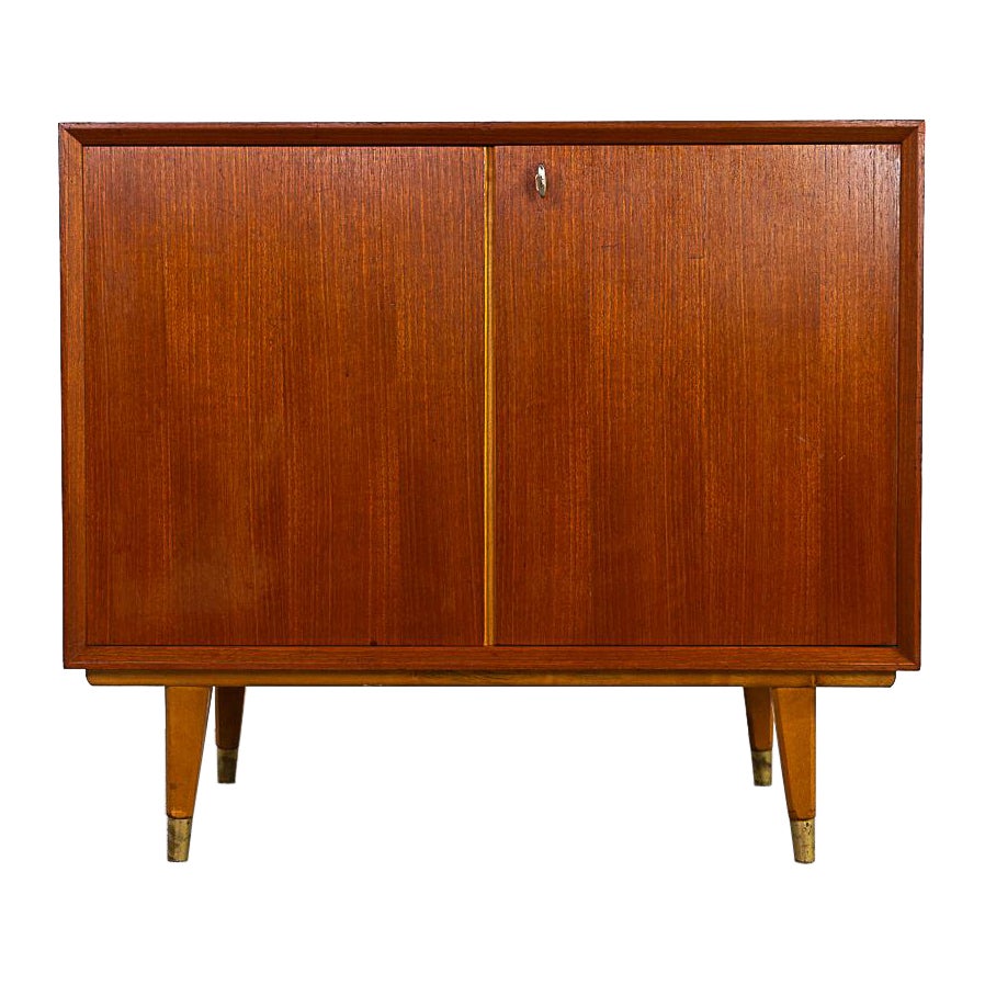 Swedish Mid-Century Modern Teak and Beech Cabinet For Sale at 1stDibs