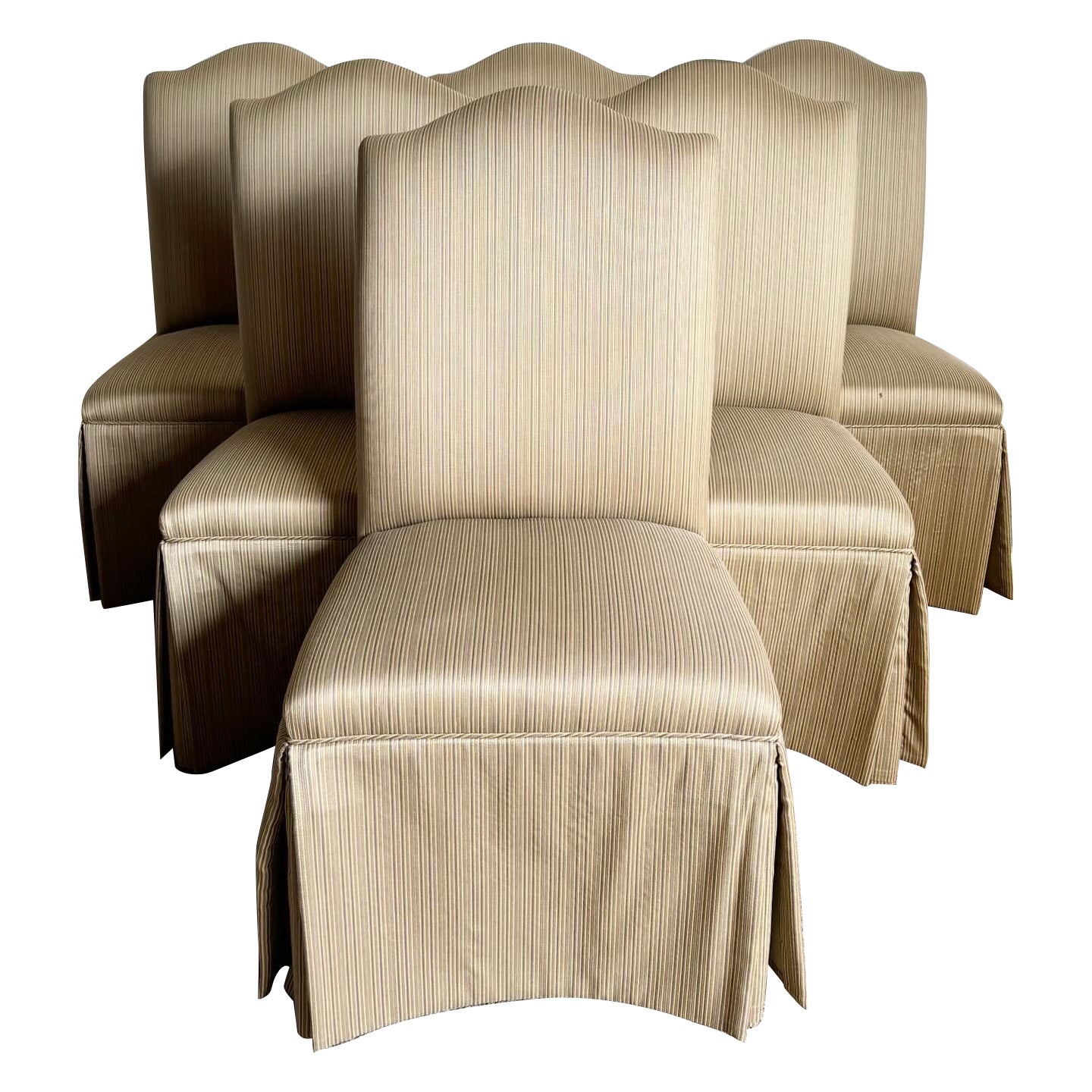 Regency Orange Purple and Brown Skirted Parsons Dining Chairs - Set of ...