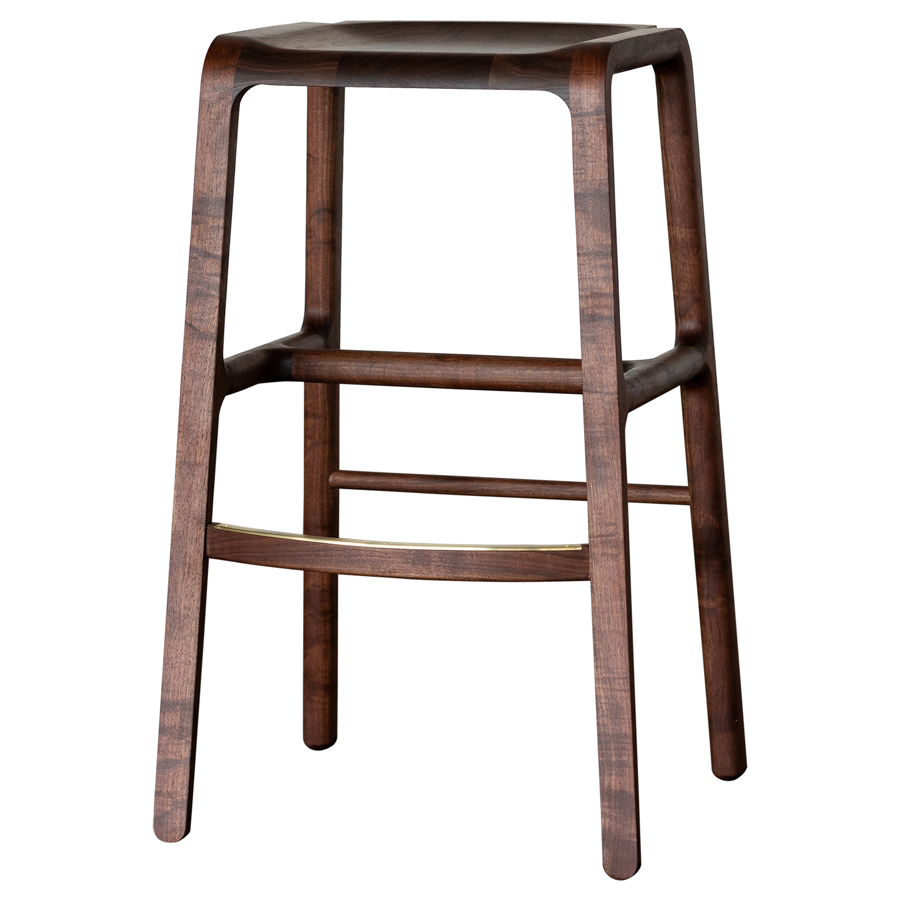 High Brass Bar Stool with Footrest, 1980s at 1stDibs | brass bar stools ...