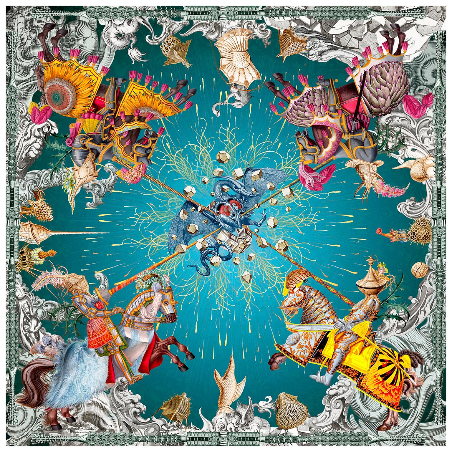 Nakol Art by Natalia Kolpakova, Victory, 100% Silk Scarf For Sale at ...