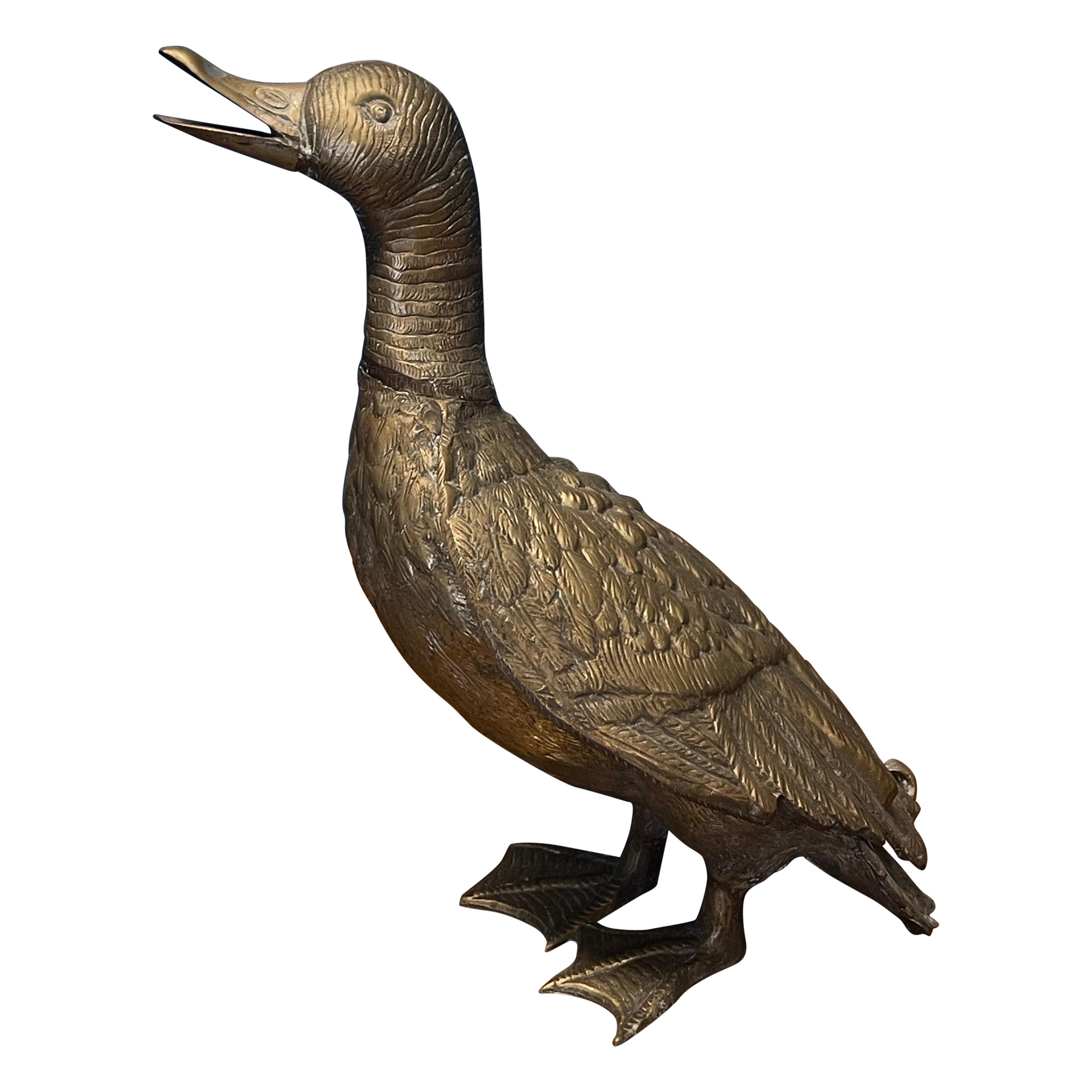 Antique italian bronze duck For Sale at 1stDibs