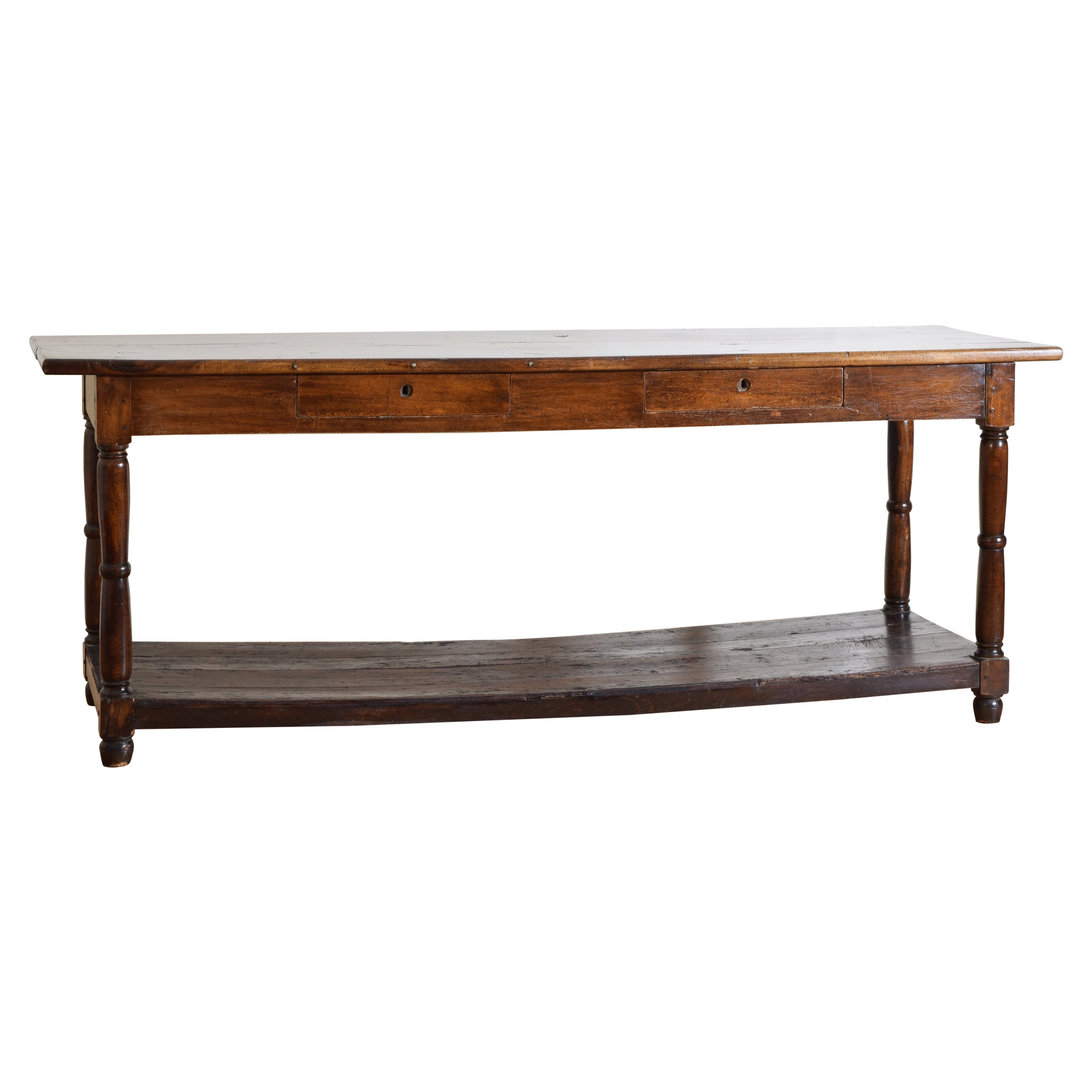 French Late Neoclassical Period Walnut 2-Drawer Drapers Table, ca. 1835 ...