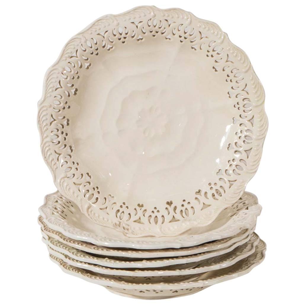 18th Century Pierced Creamware Fruit Plate at 1stdibs