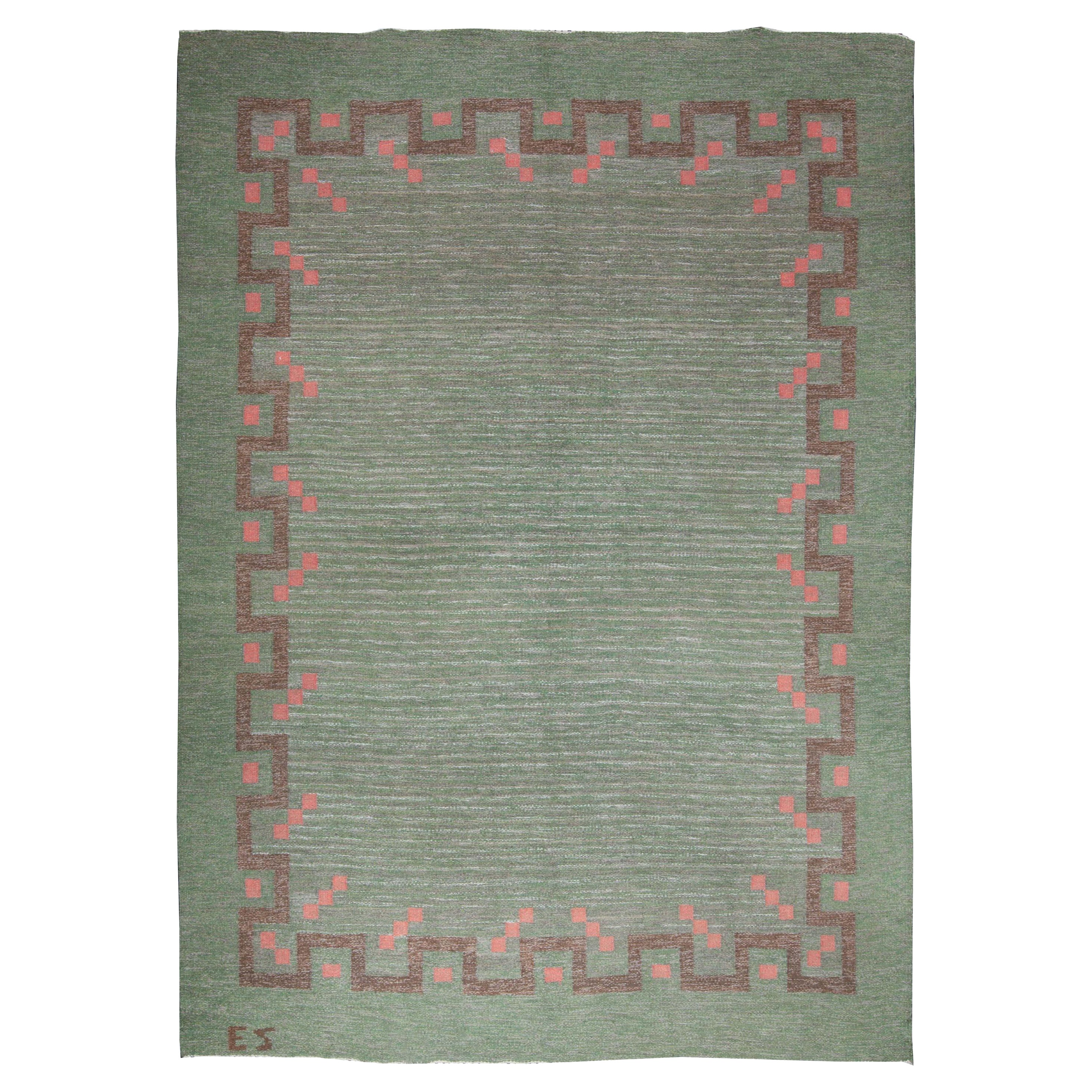 Midcentury Swedish Wool Rug by Ellen Stahlbrand For Sale at 1stDibs