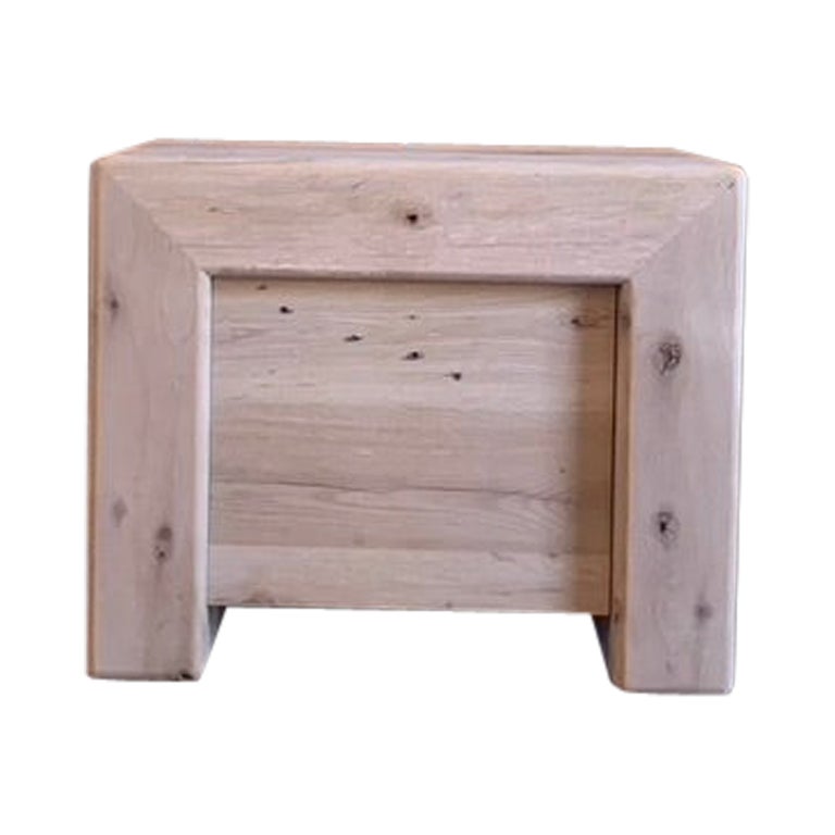 Modern Solid White Oak Handmade Side Table With/Drawer by Fortunata ...