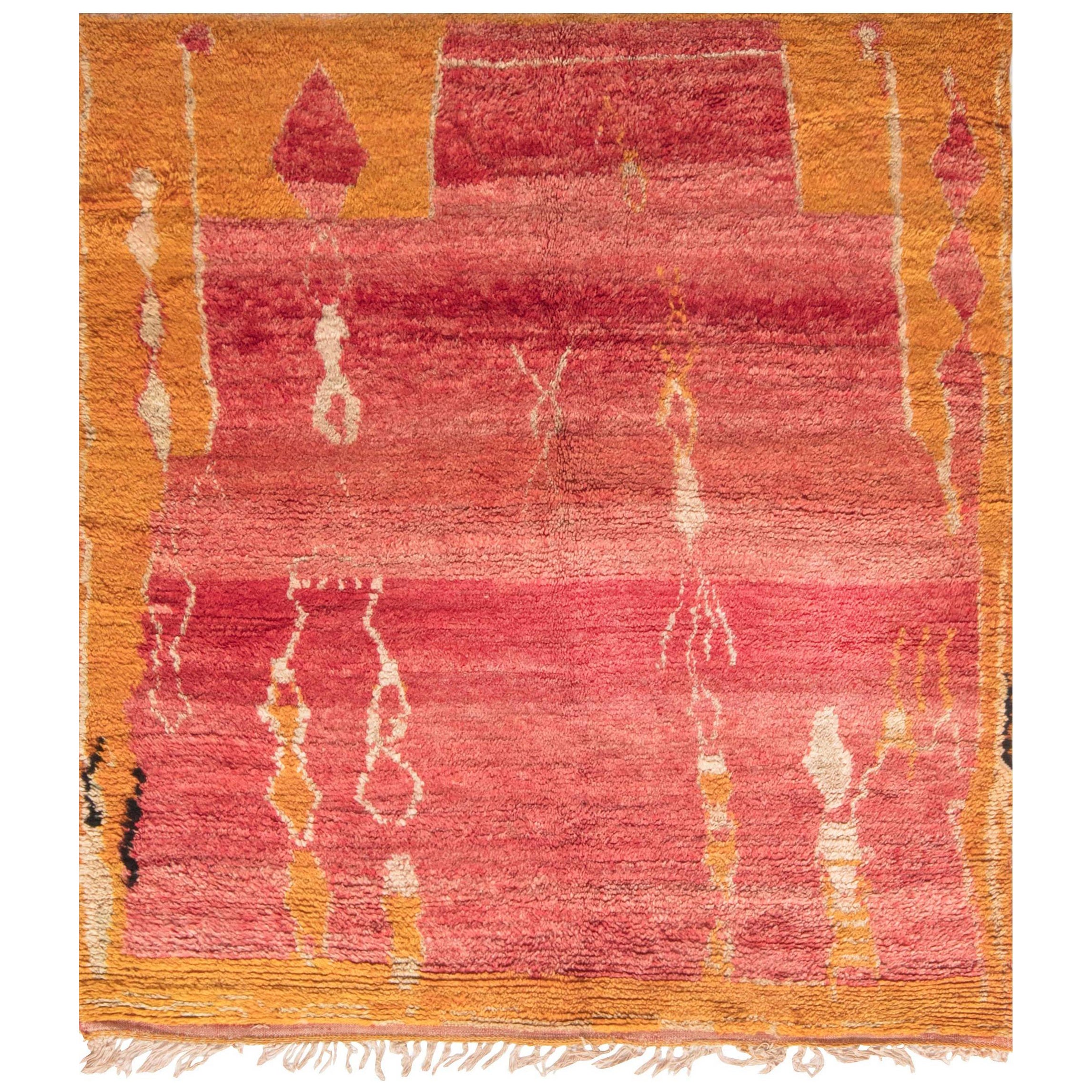 Tribal Moroccan Kilim Red Rug For Sale at 1stDibs