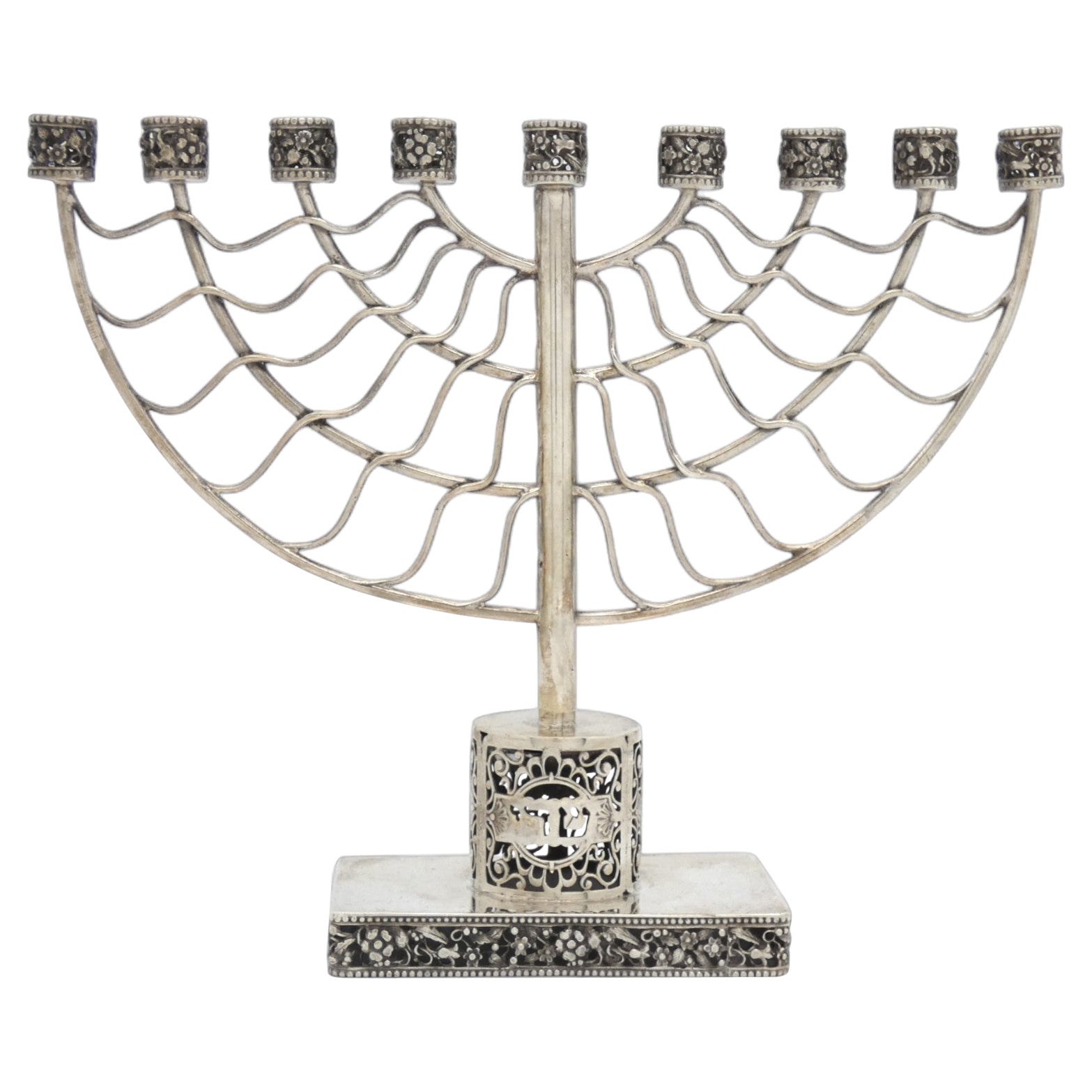 A Large Silver Hanukkah Menorah, Portugal mid 20th Century For Sale at ...