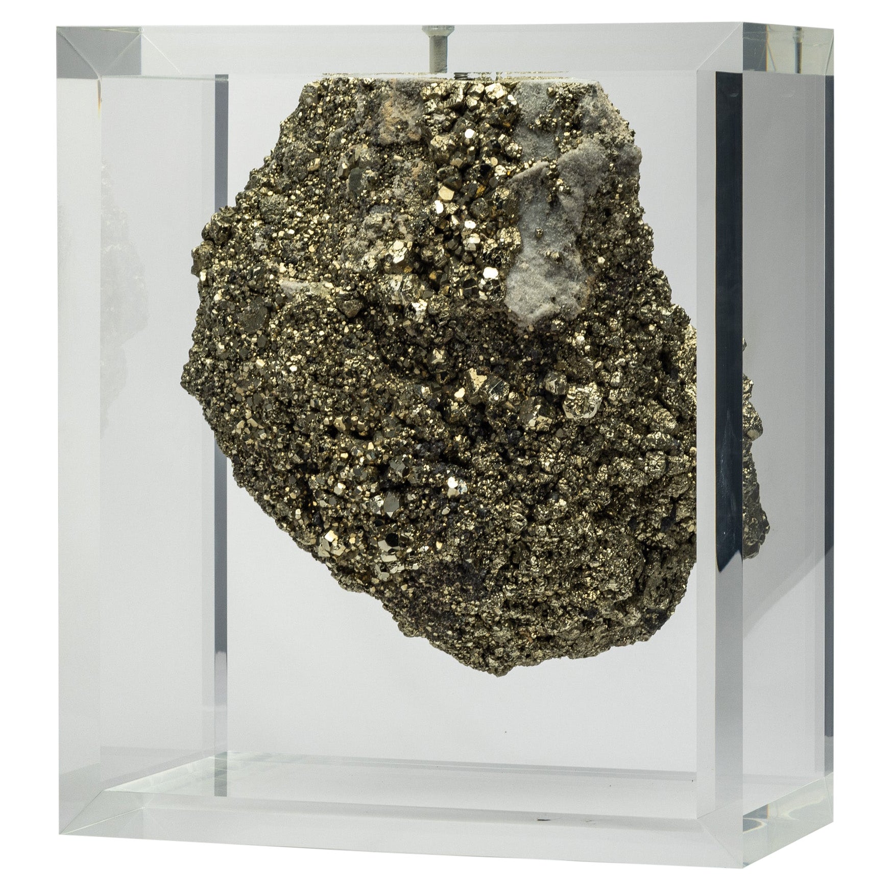 Pyrite free form mounted in original design acrylic base For Sale at ...
