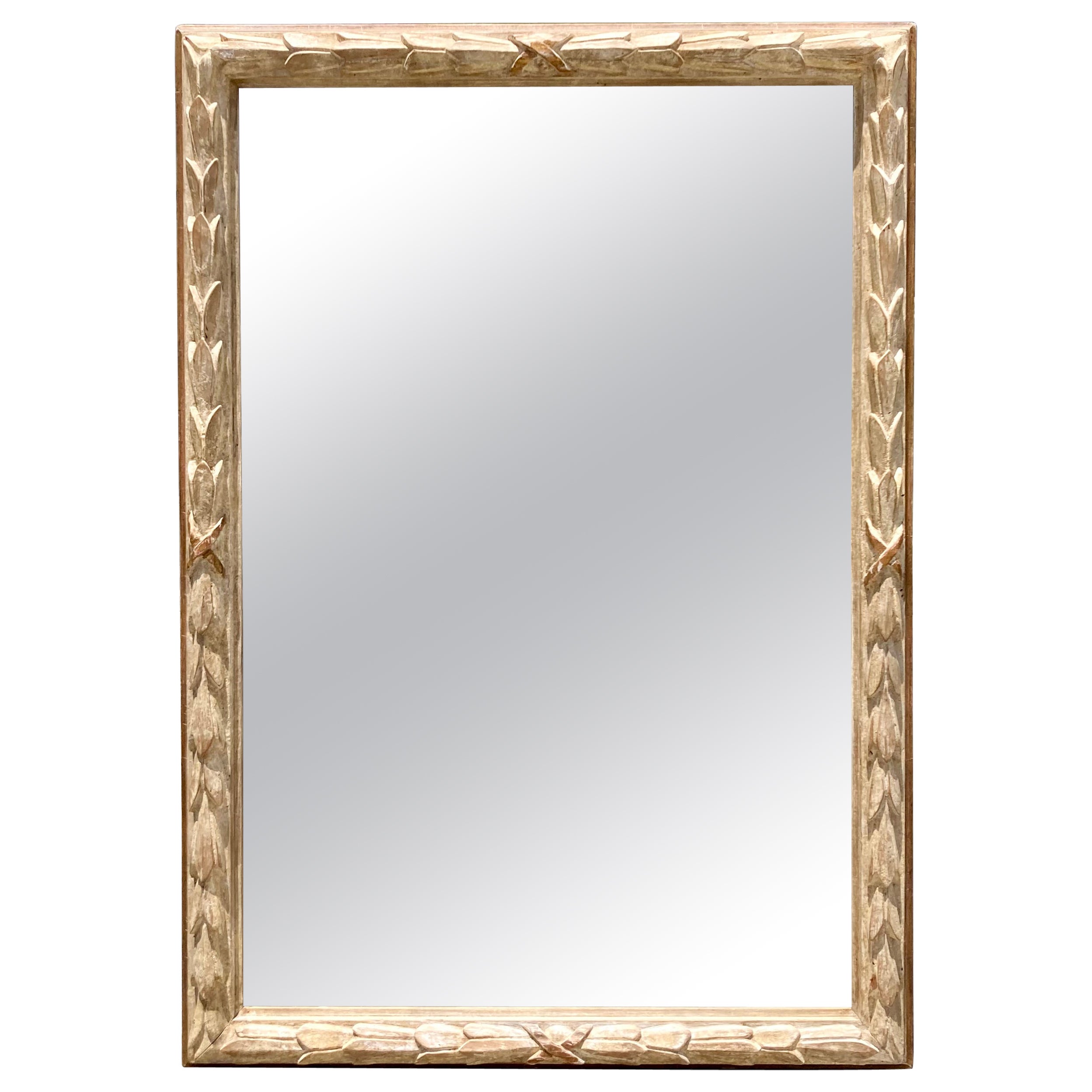 Michael Taylor Vintage Hand Carved Acanthus Leaf Mirror For Sale at 1stDibs