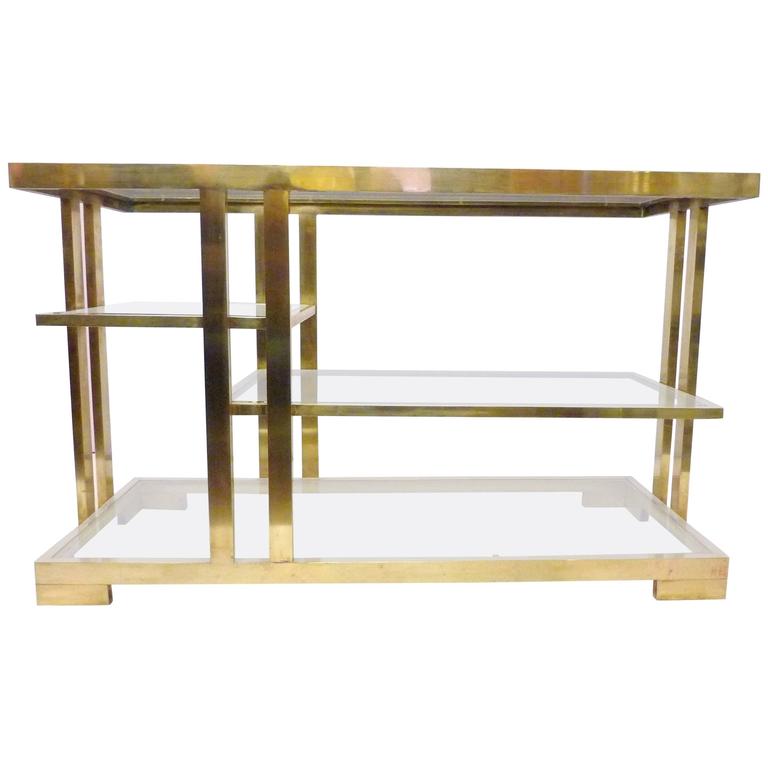 Brass Three Leveled Console At 1stdibs