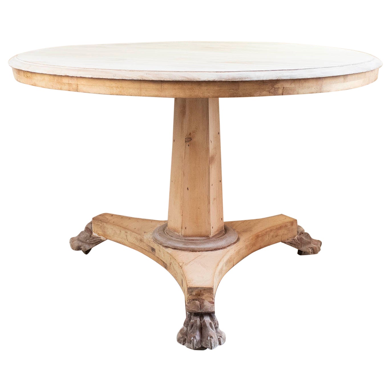 Small Antique Bleached Bobbin Turned Round Side Table. English, Circa ...