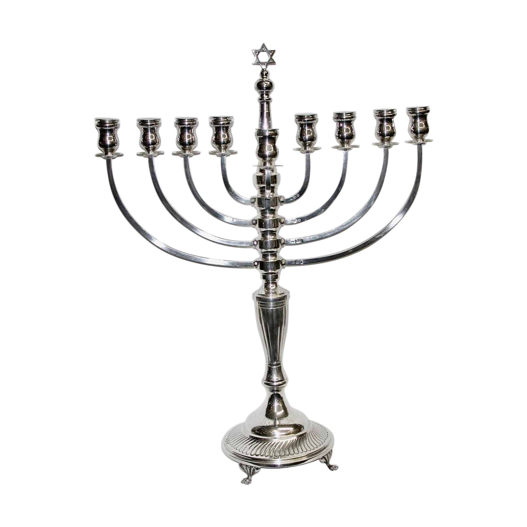 Large Silver Menorah By Sigmund Zyto Of London Dated 1924 For Sale at ...