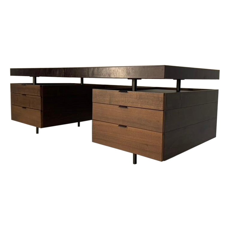Baxter of Italy "Bourgeois" Writing Office Desk In Canaletto Walnut and ...