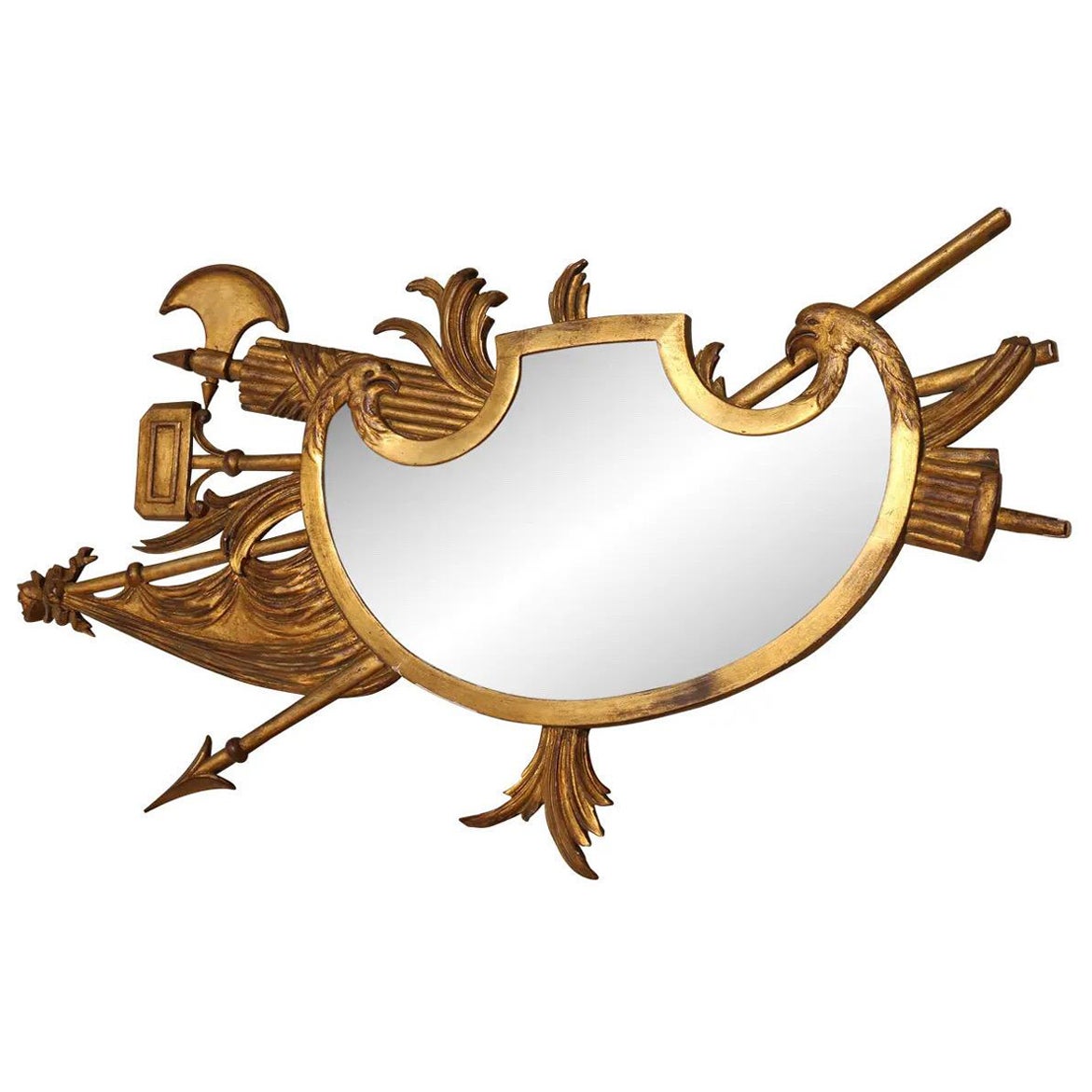 20th Century French Giltwood Trophy Mirror For Sale at 1stDibs