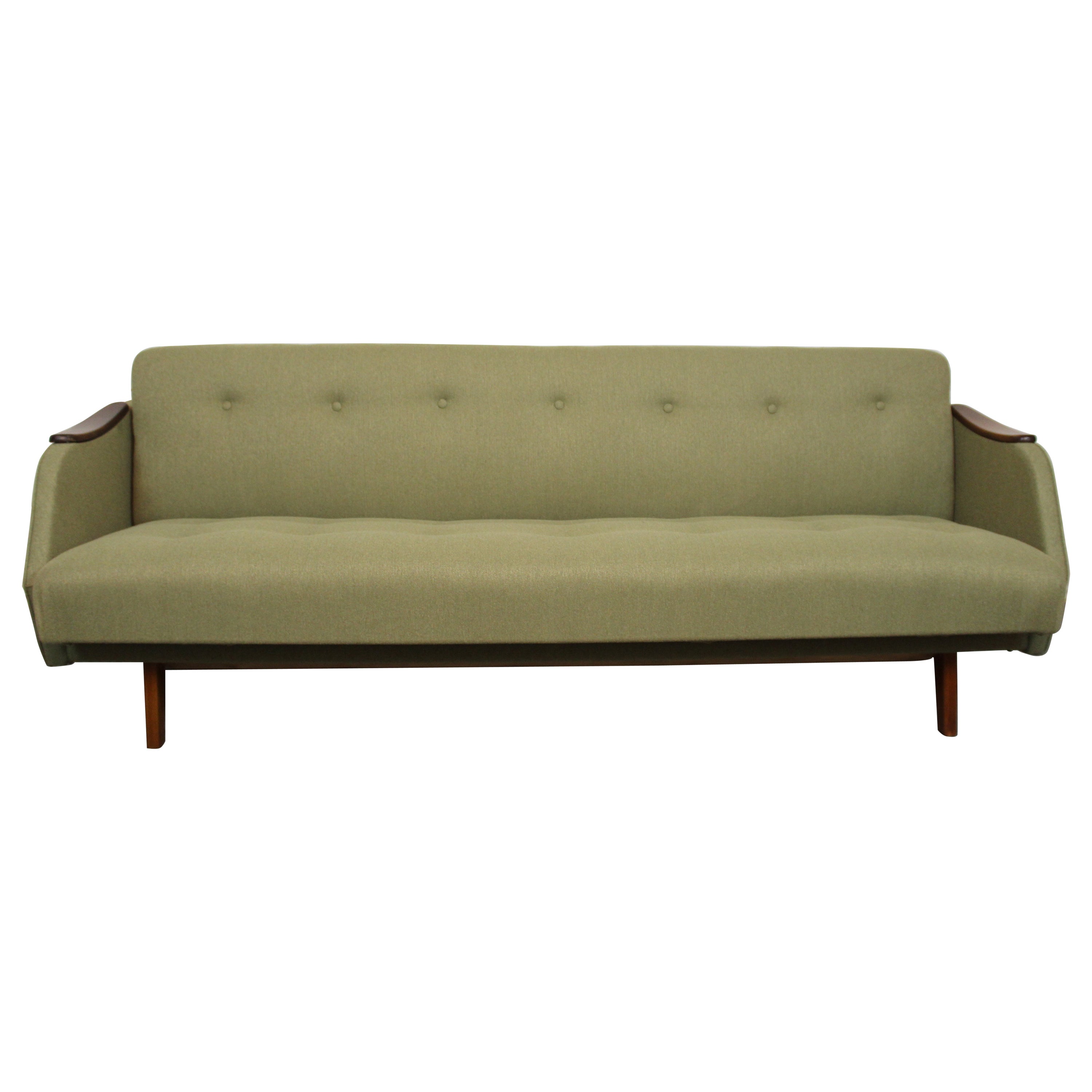 Vintage Sage Green Scandinavian Sofa Bed For Sale at 1stDibs