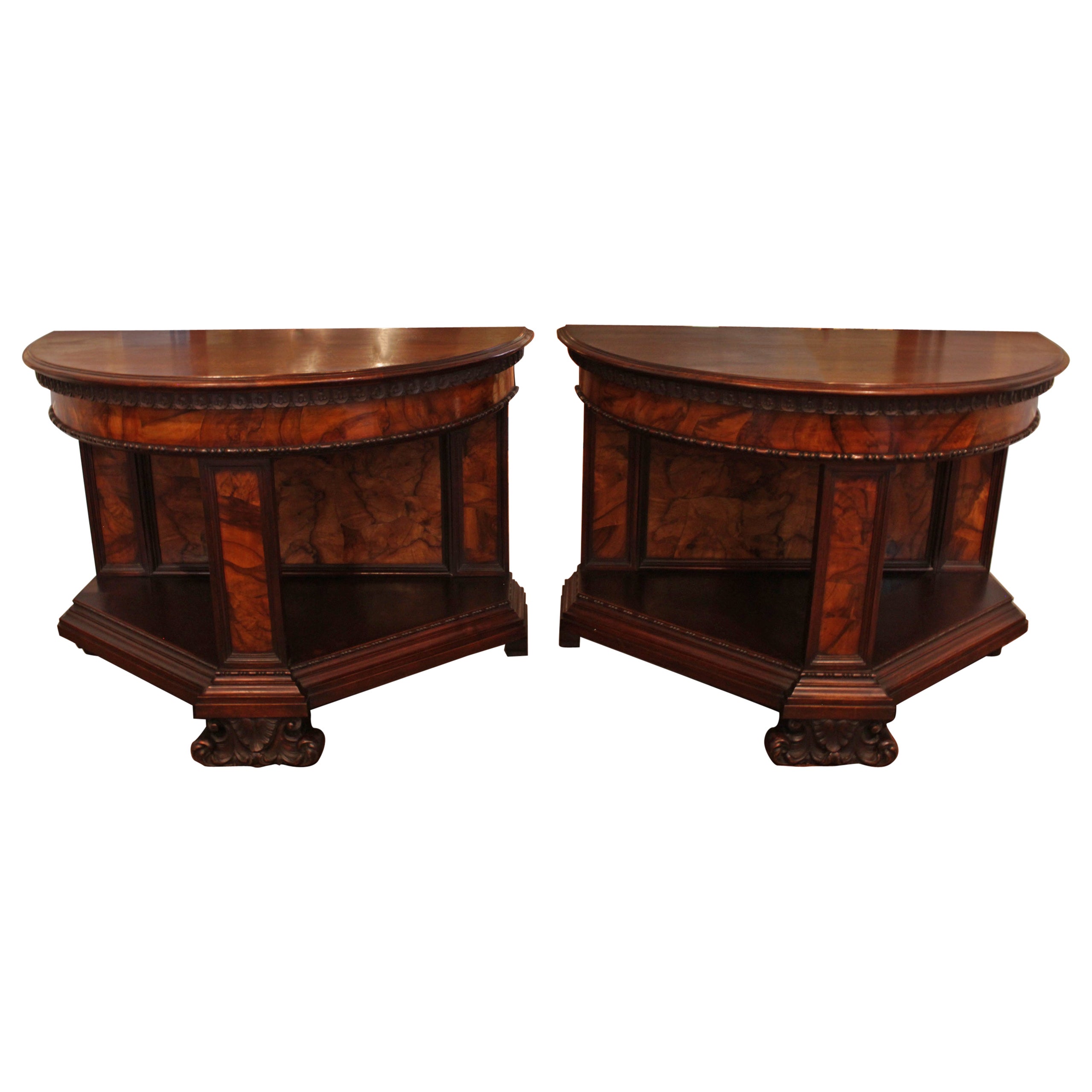 Pair of Carved Venetian Console Tables For Sale at 1stDibs