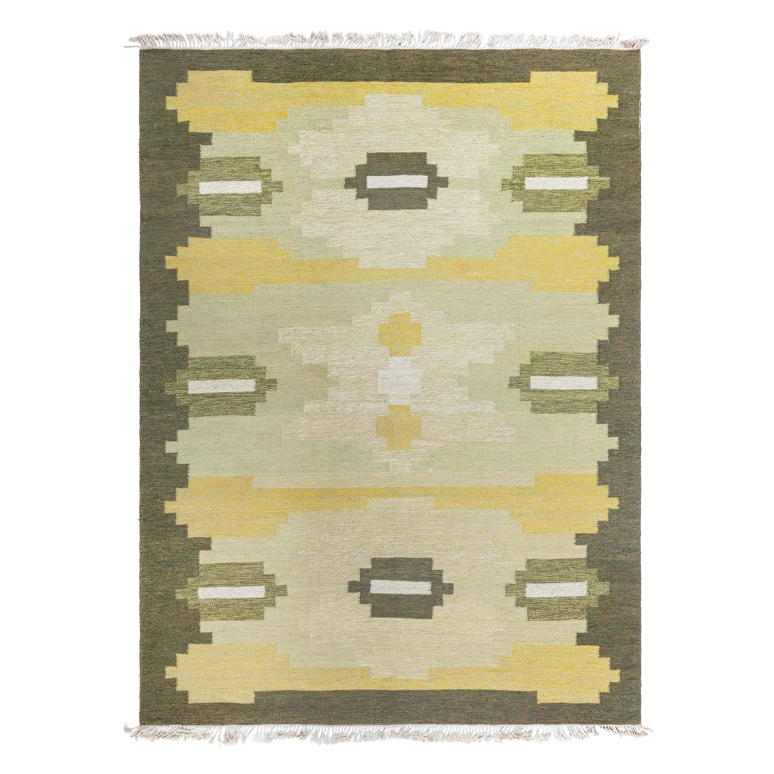 Doris Leslie Blau Vintage Swedish Flat Woven Rug For Sale at 1stDibs
