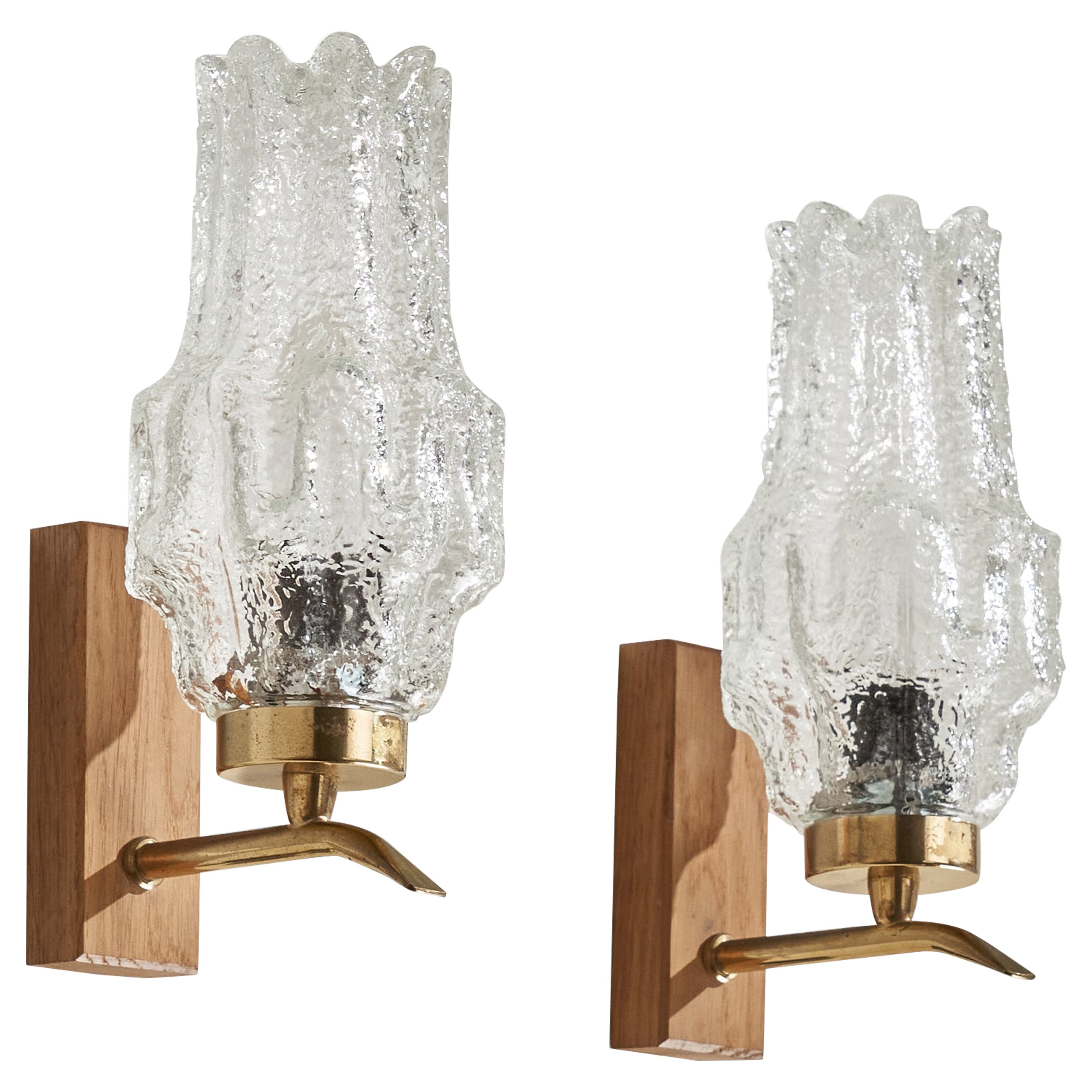 Swedish Designer, Minimalist Wall Lights, Lacquered Metal, Glass, Teak ...