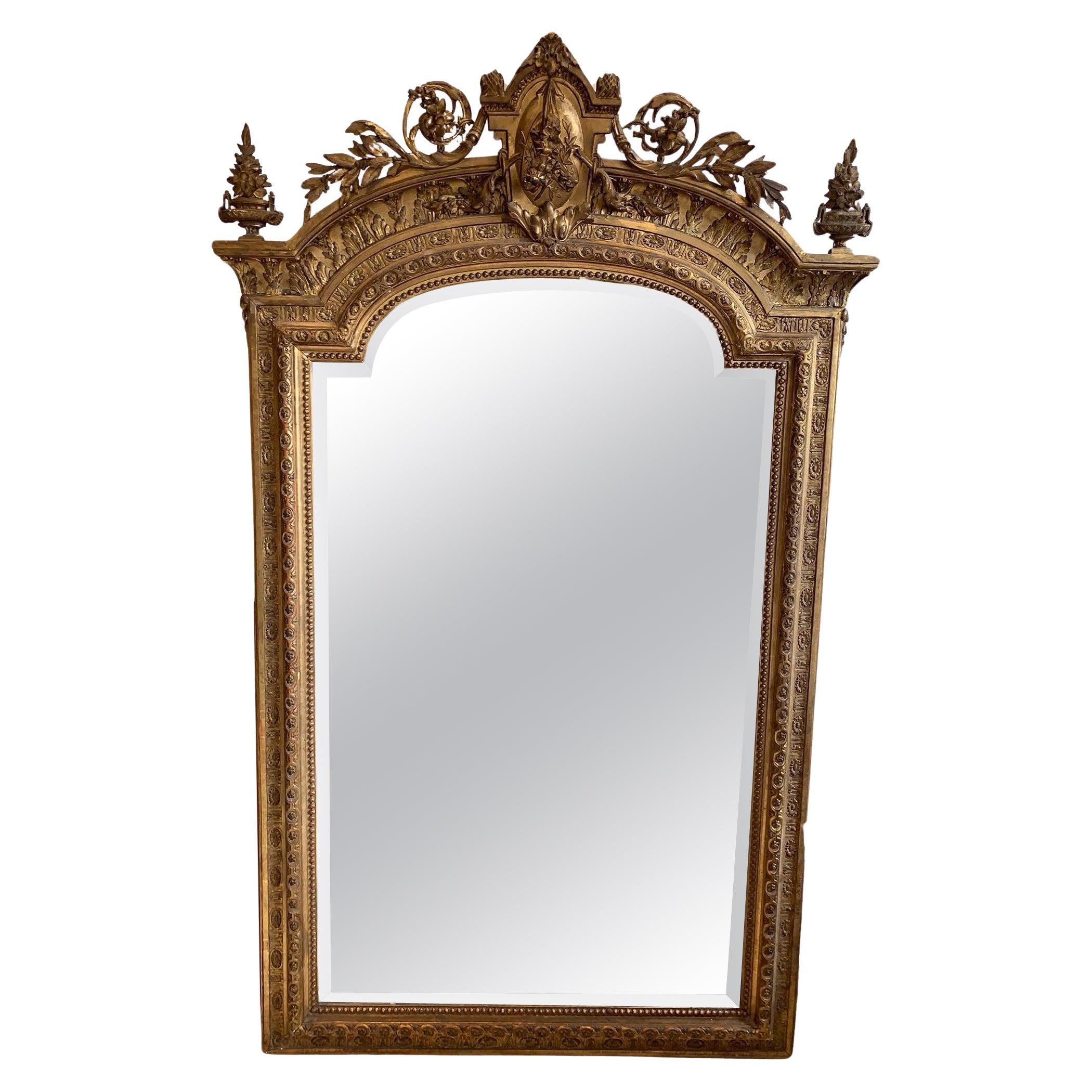 Large Circa 1790s Gilt English Floral Country House Bevelled Edge ...