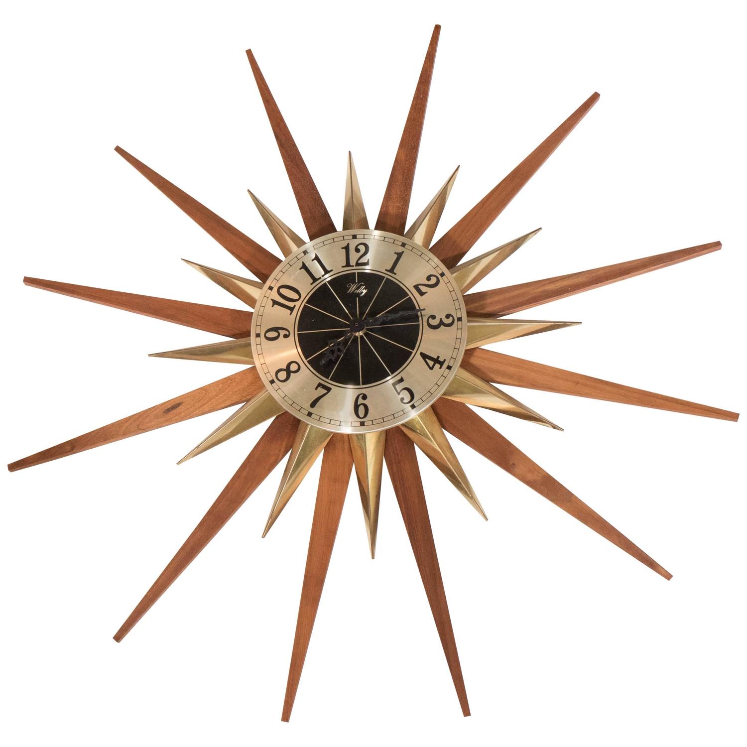Starburst Wall Clock by Welby Division, Elgin National Watch Company at ...