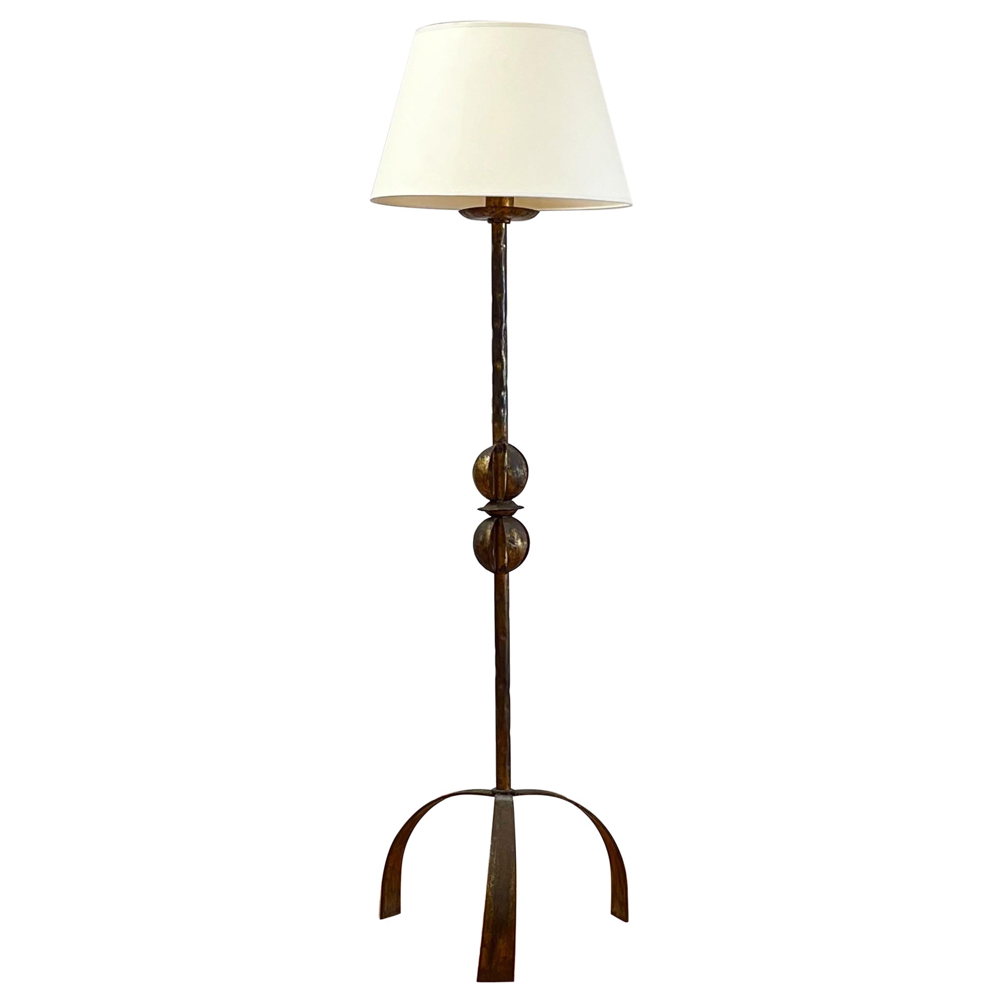 A Spanish Gilt Iron Floor Lamp For Sale at 1stDibs