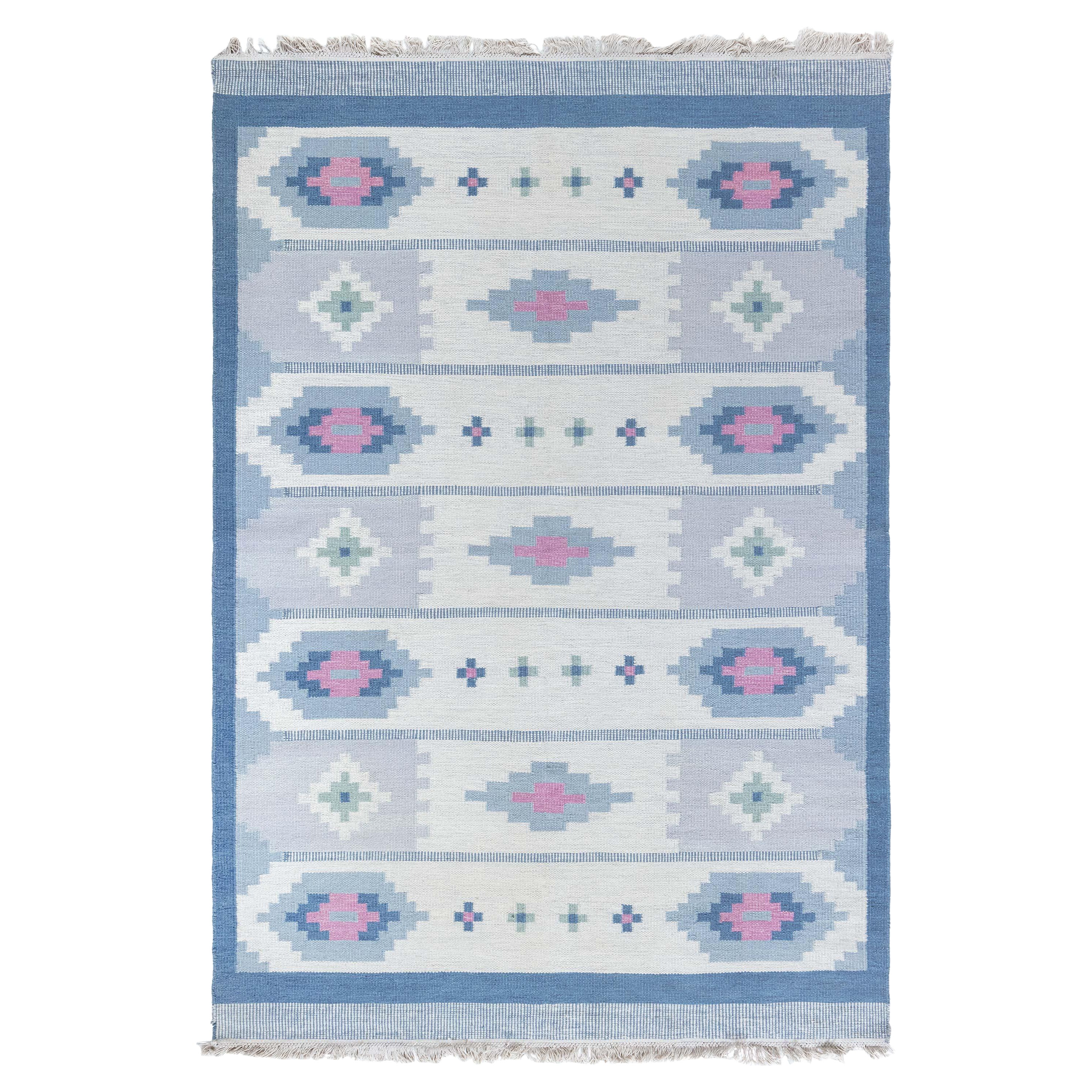 Doris Leslie Blau Vintage Swedish Flat Woven Rug For Sale at 1stDibs