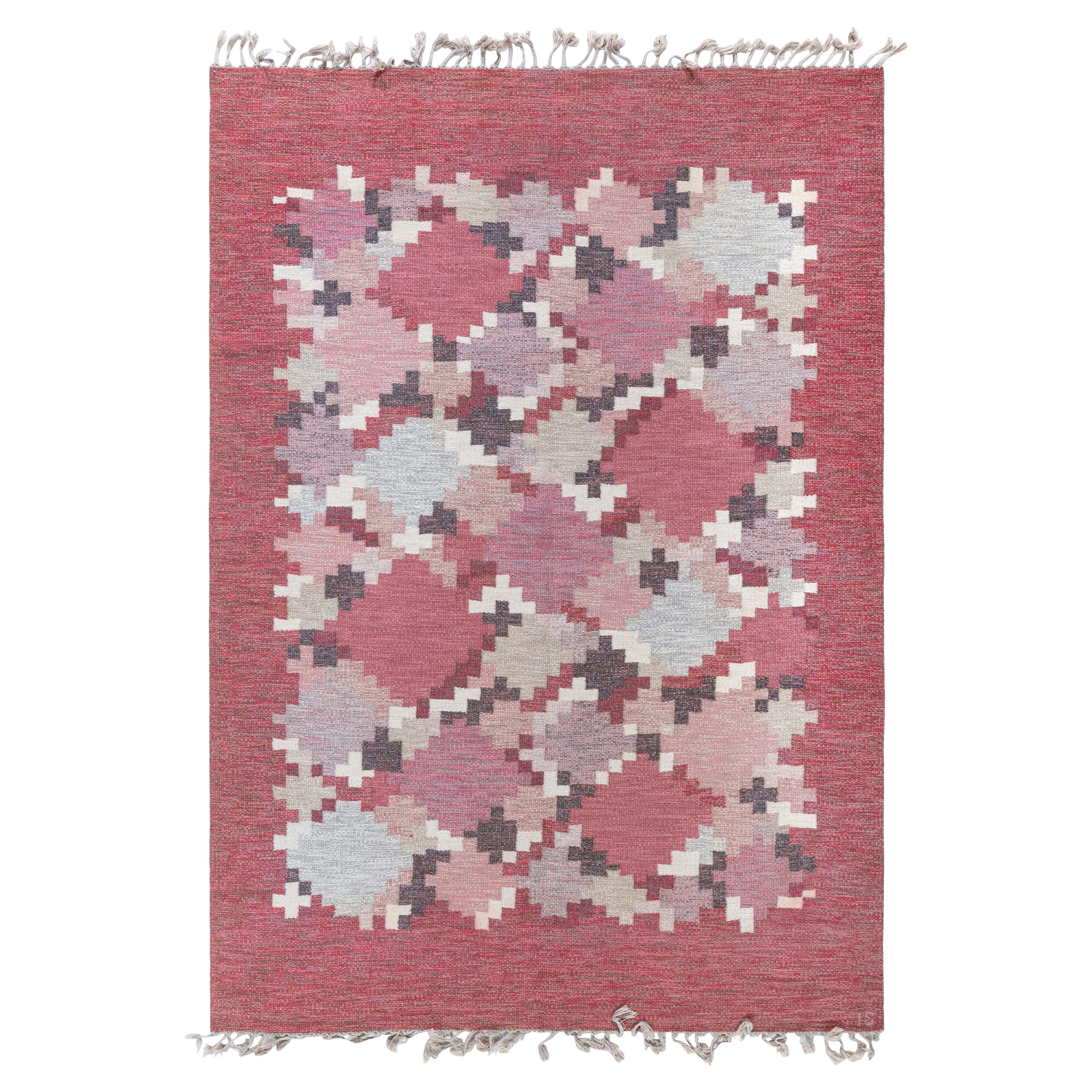 Doris Leslie Blau Vintage Swedish Flat Woven by Ingegerd Silow For Sale ...