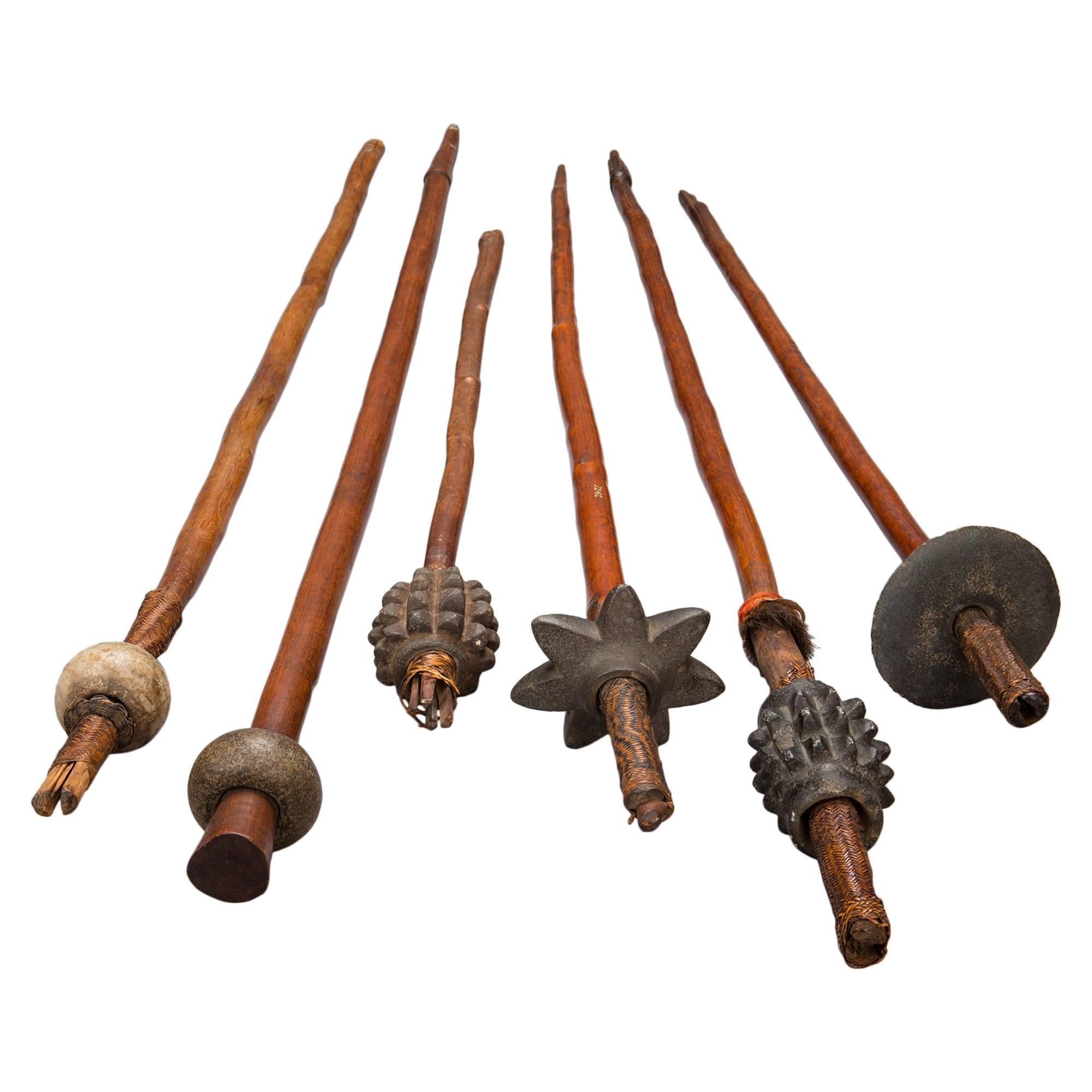Six 19th Century Tribal Papua New Guinea Stone Clubs at 1stDibs | talipun