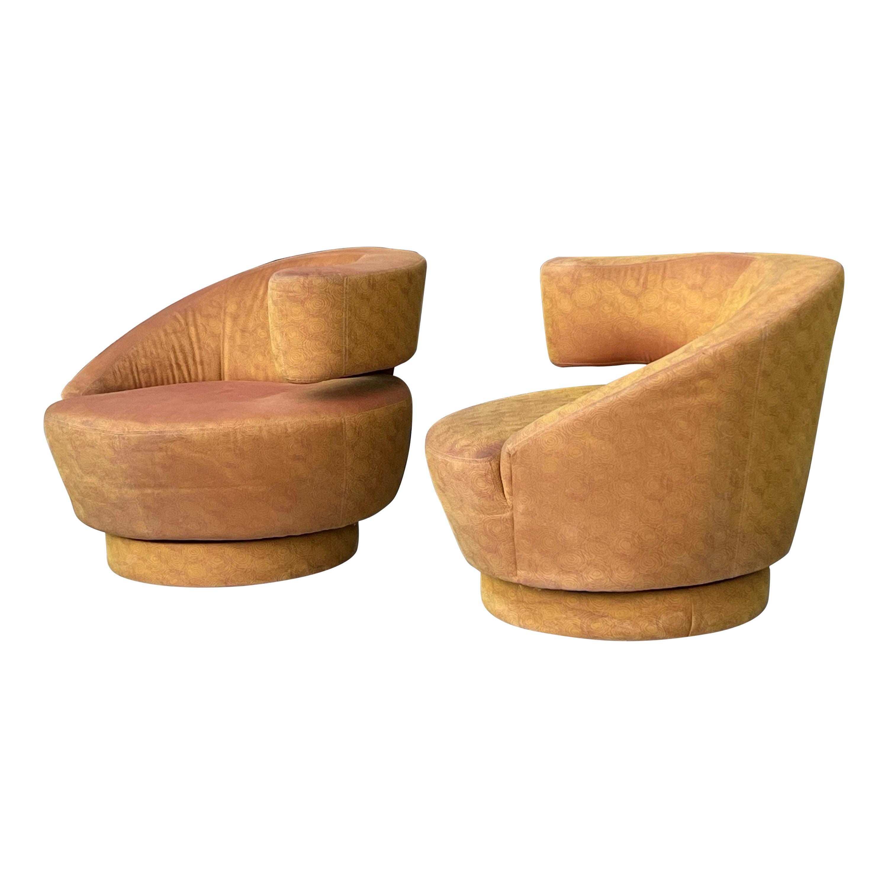 Caterpillar Swivel Lounge Chairs by Vladimir Kagan For Sale at 1stDibs