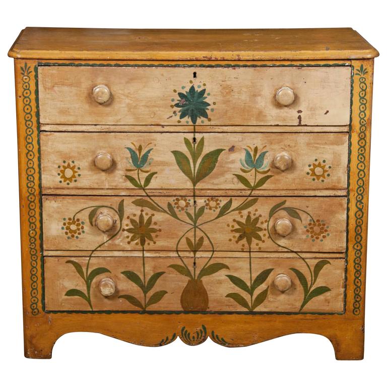 Late 19th Century Painted Cottage Bureau at 1stDibs
