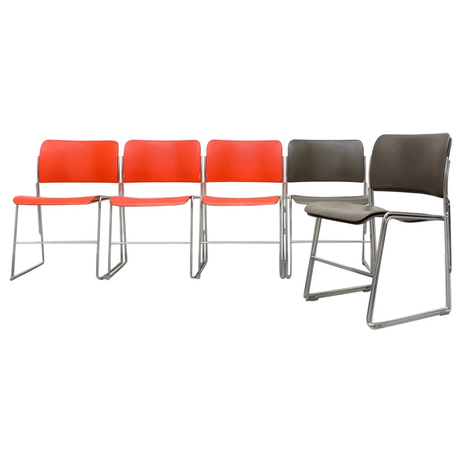 1974 David Rowland 40/4 Metal Stacking Chairs for The General ...