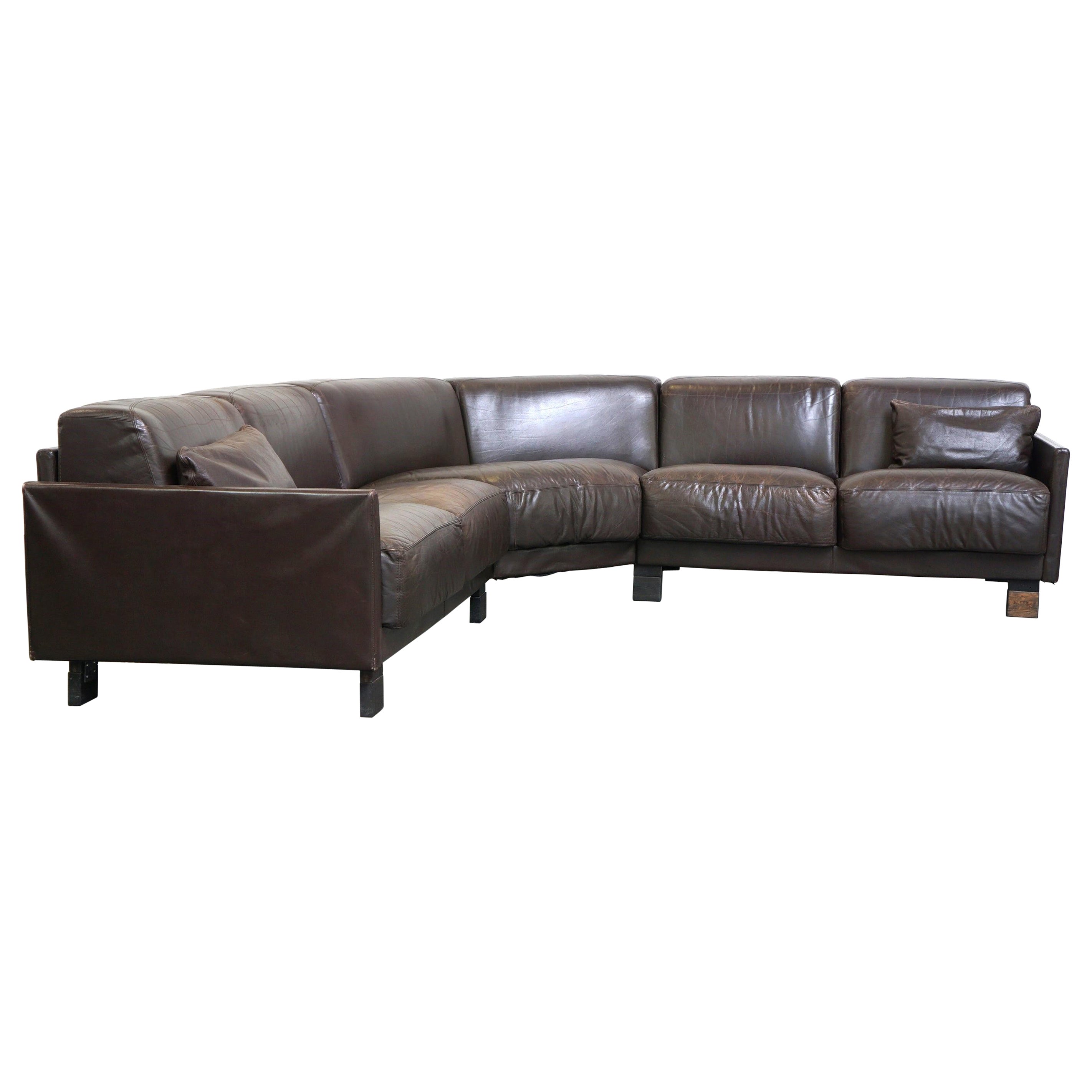 Vintage 1970s leather corner sofa with a beautiful patina, very ...