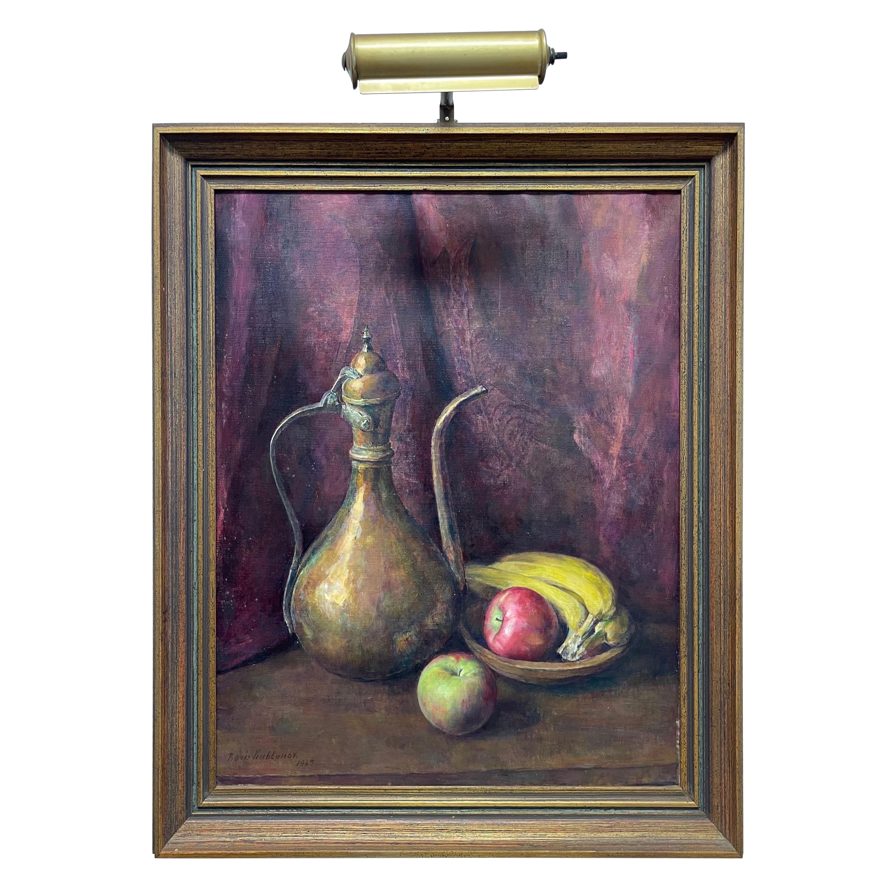 Original Signed Boris Kublanov Oil Painting Circa 1969 Still Life For ...