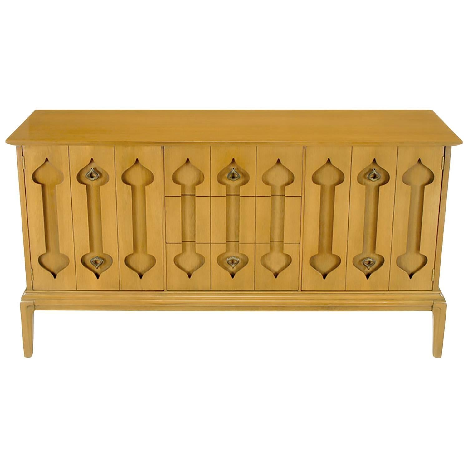 Bleached Walnut Moorish Style Keyhole Panels Cabinet at 1stDibs