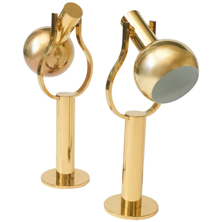 A Pair of Adjustable Brass Table Lamp by Staff Leuchten For Sale at 1stDibs