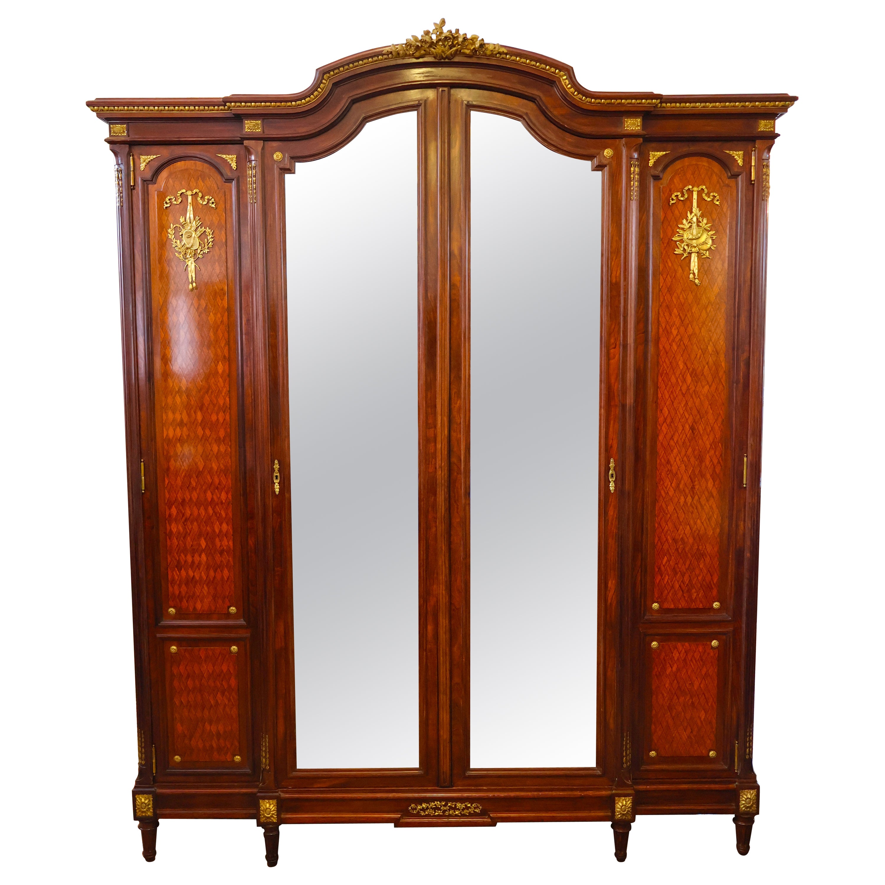 Mercier Freres 19th Century French Bronze Mounted Inlaid Mirror Door ...