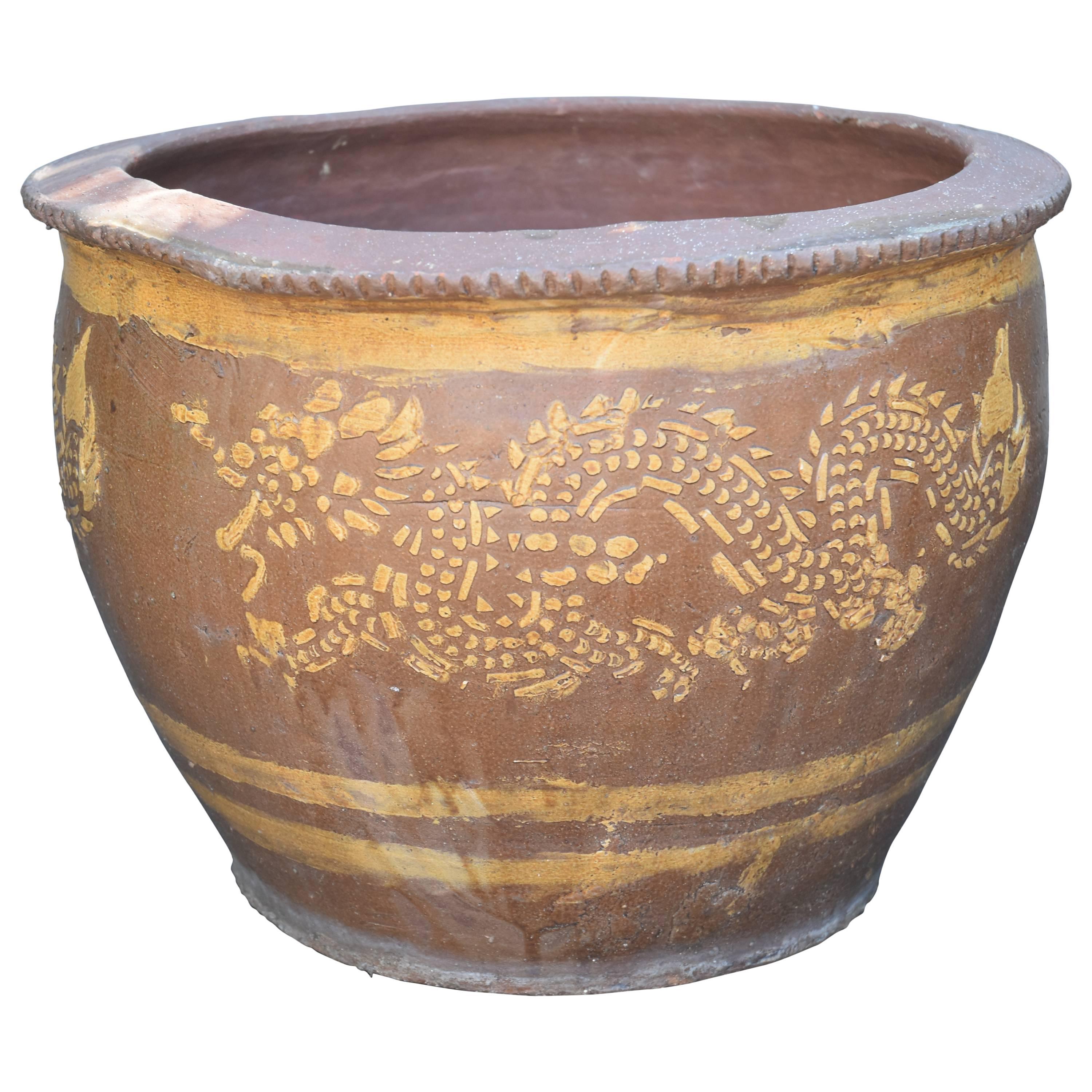 Vintage Chinese Earthenware Planter with Dragons at 1stDibs | chinese ...