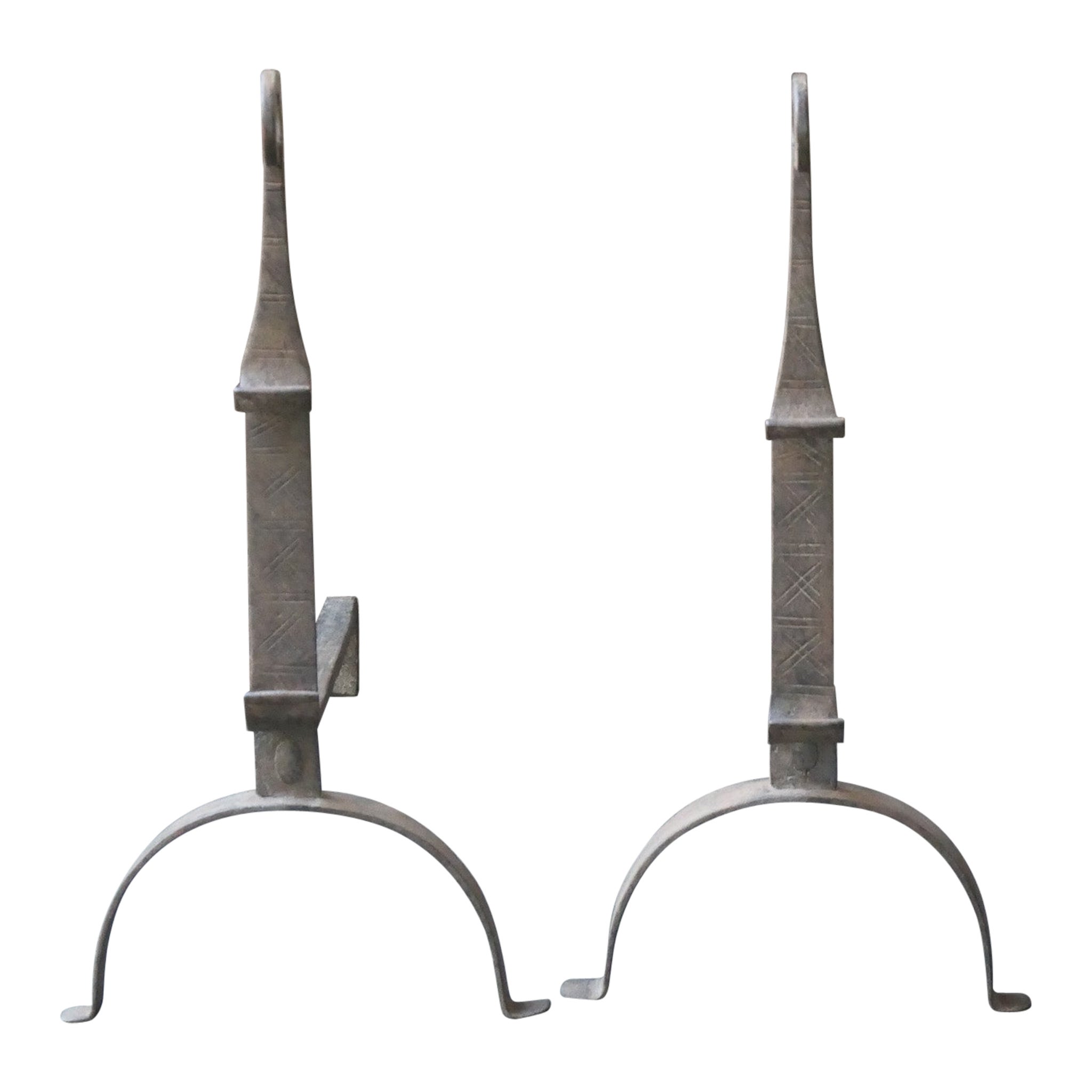 Antique French Louis XV Period Fire Andirons, 18th Century For Sale at ...