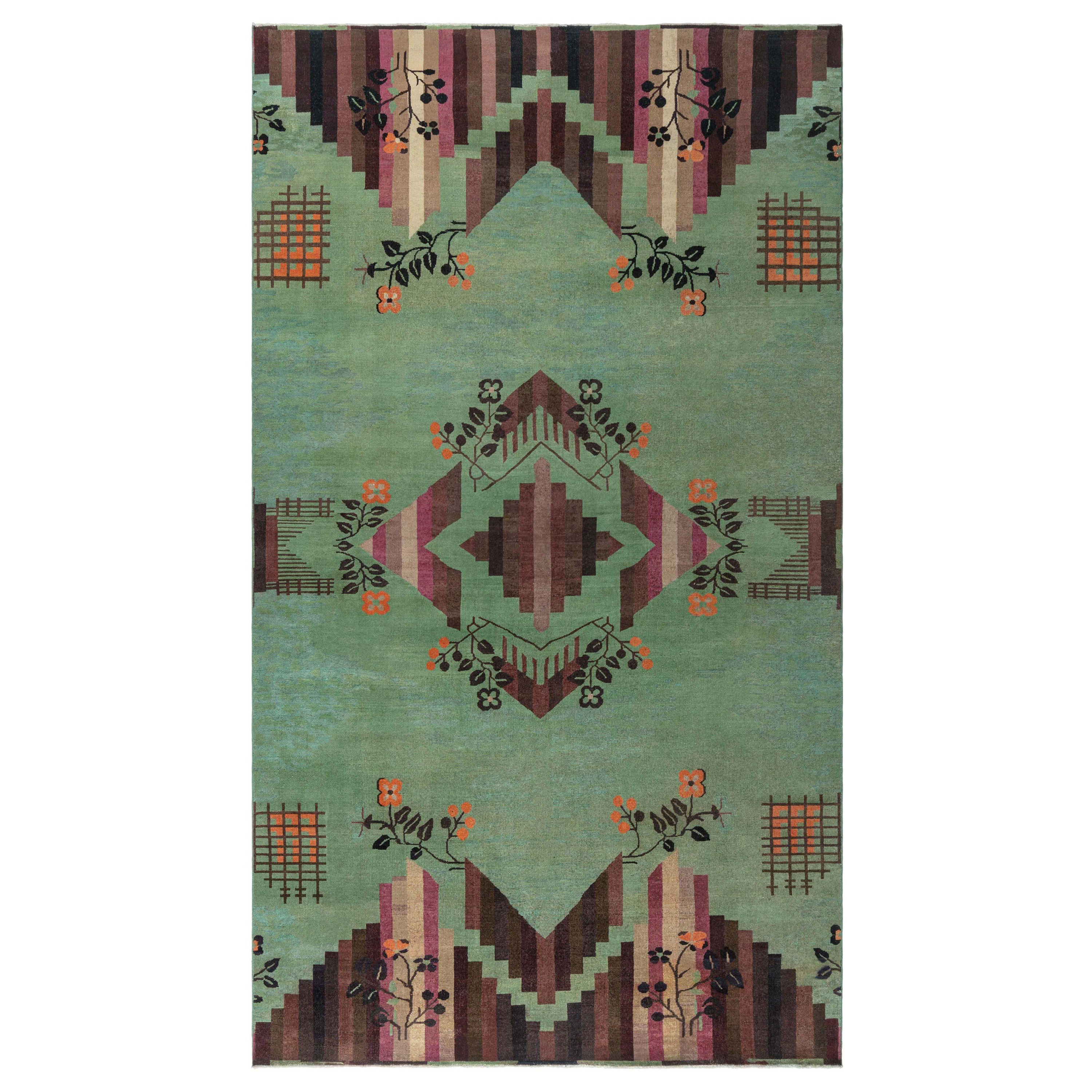 New Green Chinese Art Deco Rug with Maximalist Style at 1stDibs | green ...