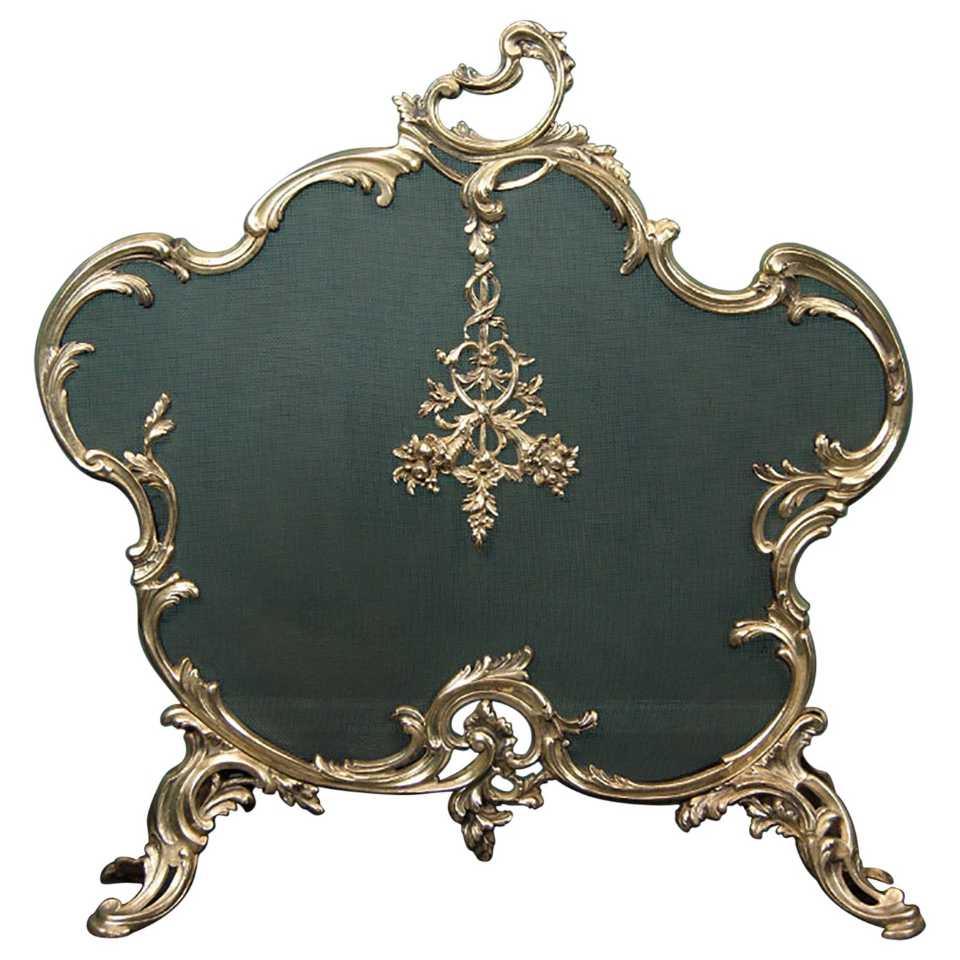 A fine French Gilt Brass Fireplace Fire Screen of Rococo Form For Sale ...