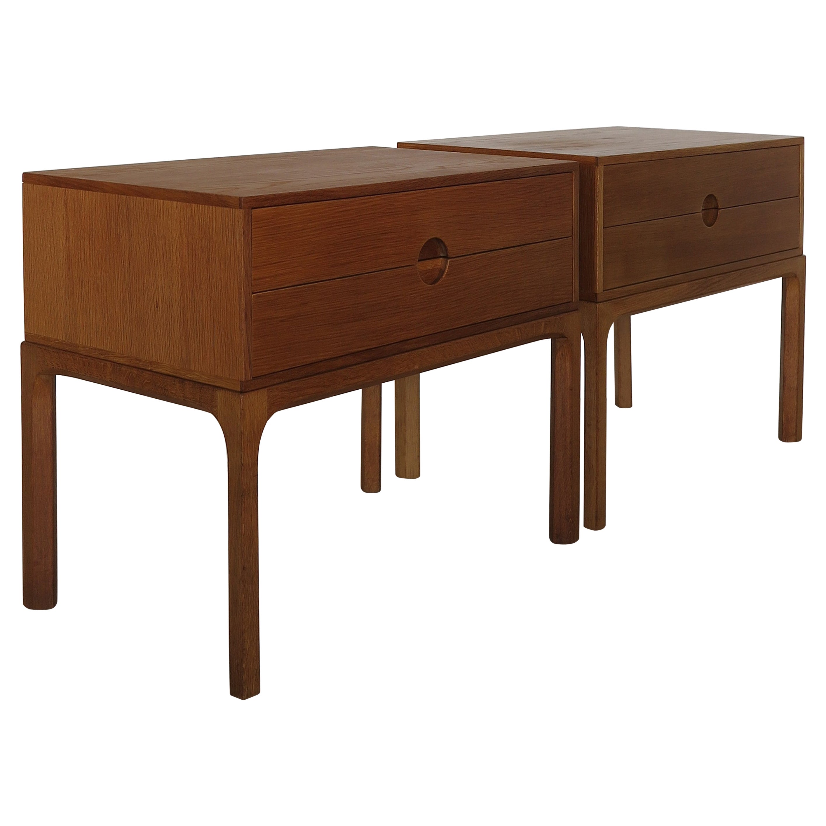 Kai Kristiansen Scandinavian Oak Night Stands Aksel Kjiersgaard Denmark ...
